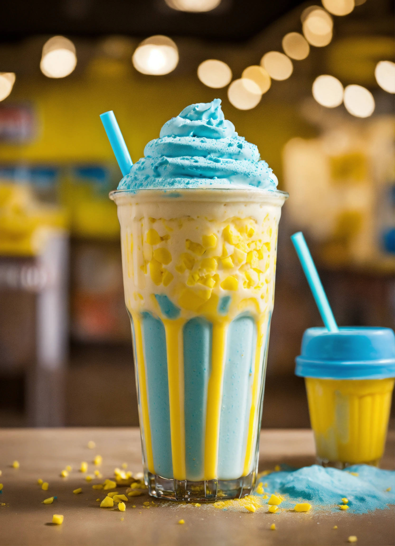 Lexica - Walmart store as a milkshake drink blue and yellow colors in ...