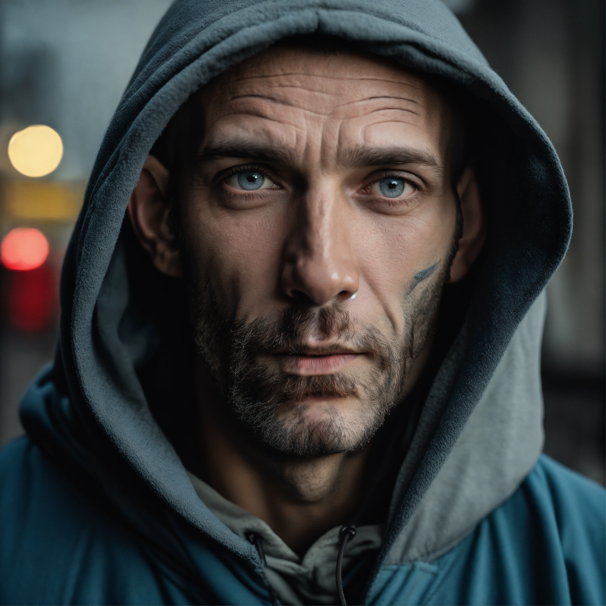 Lexica - A GIANT HOMELESS MAN WITH BALD HEAD, NO MUSTACHE, PROTRUDING ...