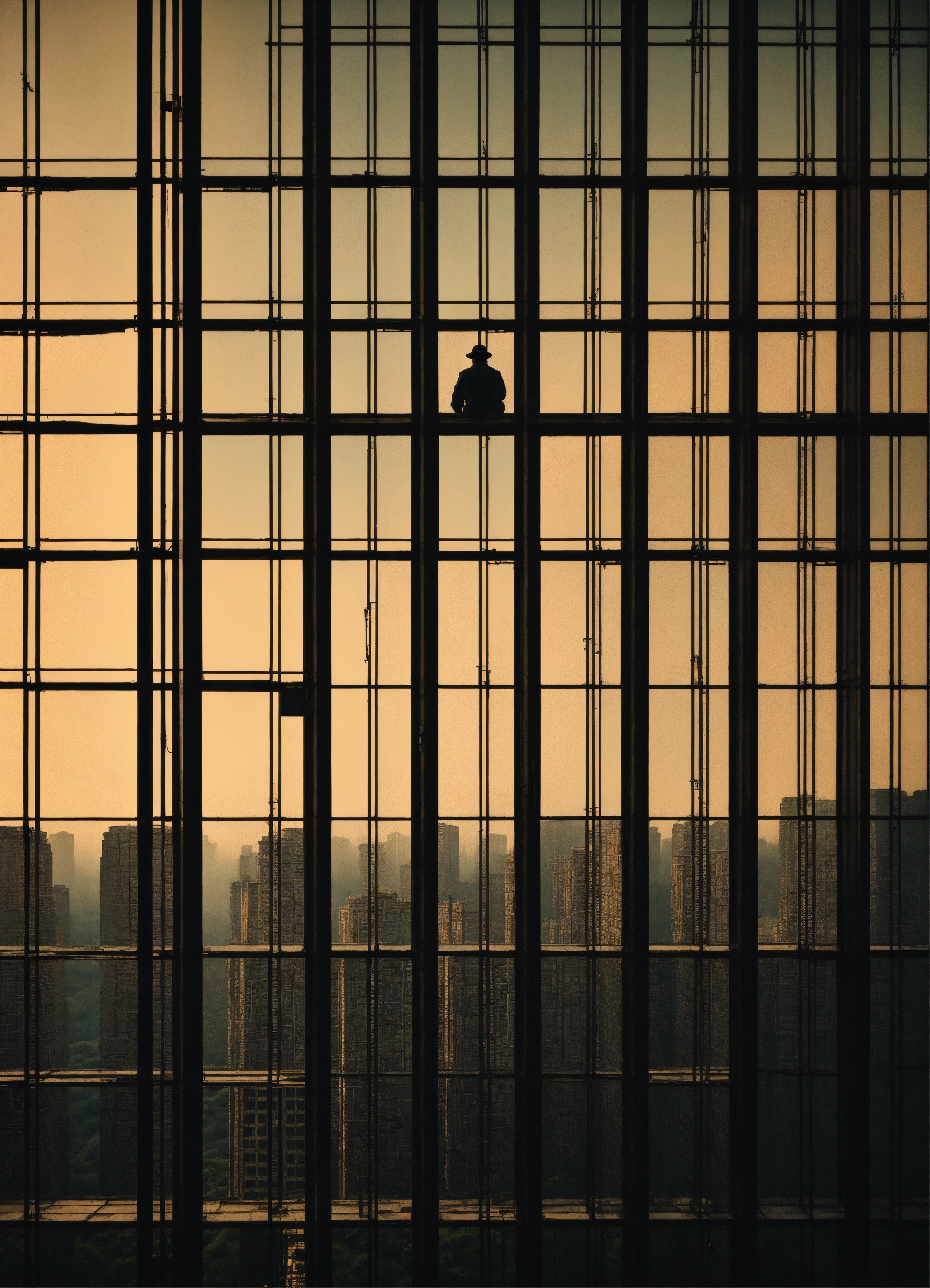 Lexica - Some people look over tall building windows, in the style of ...