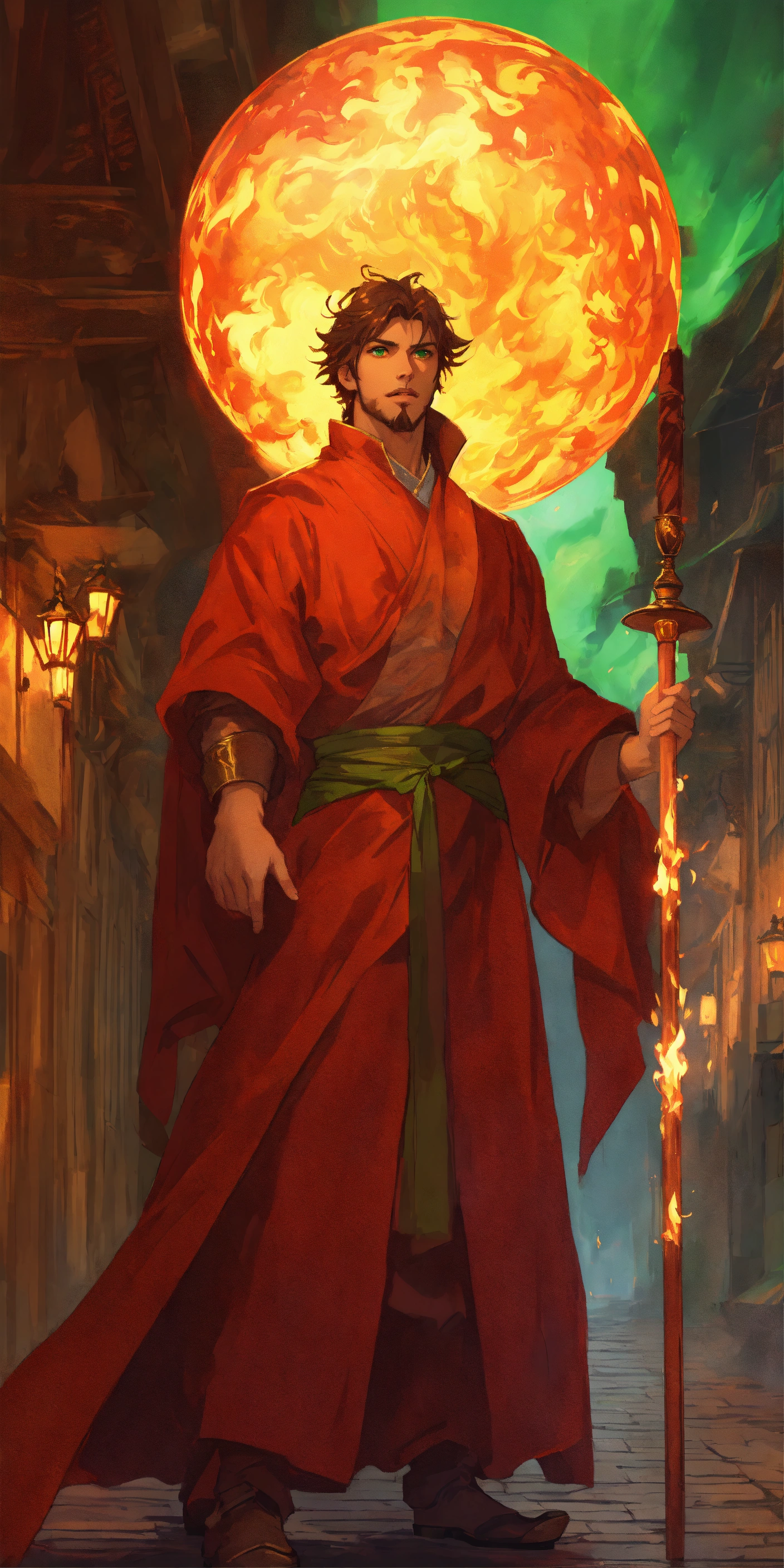 Lexica - Handsome, human, imperial male fire sorcerer with goatee, with ...
