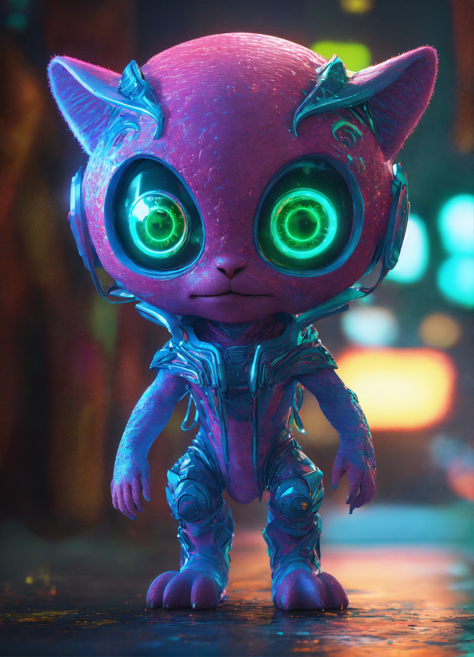 Lexica - Gelly cute adorable alien monster, full-body, neon glow colors ...