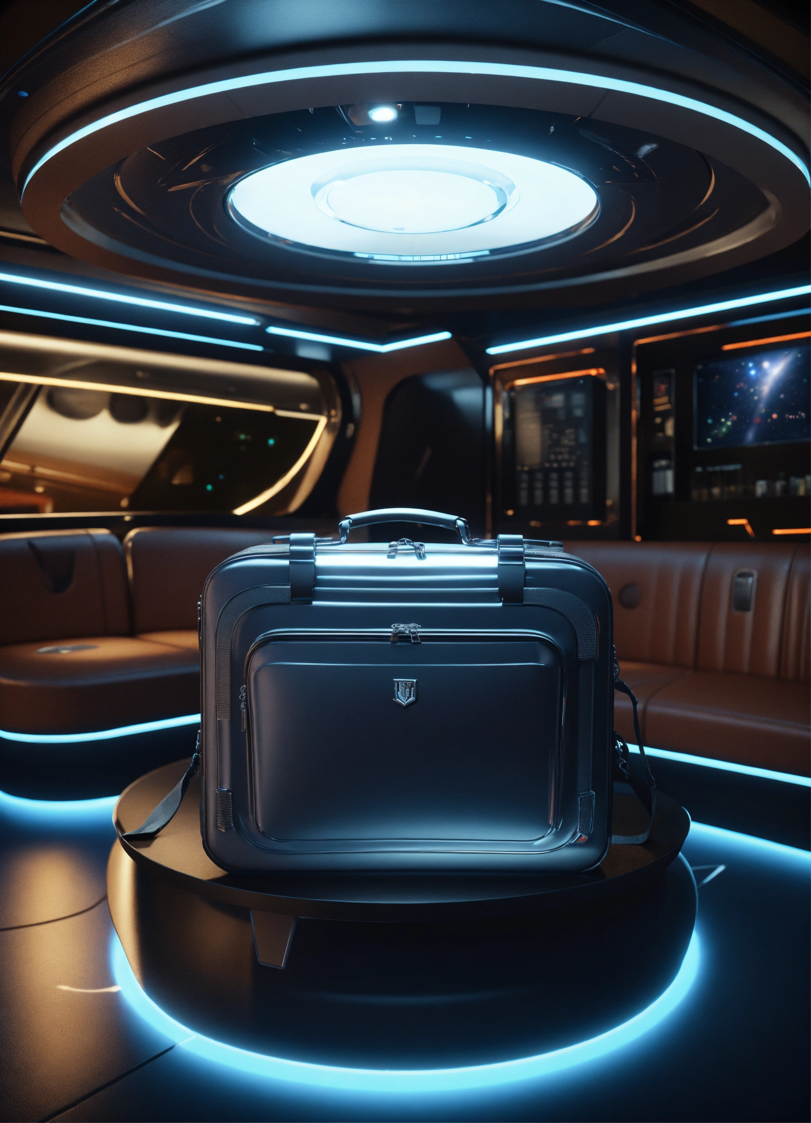 Lexica - VIew of a empty hi tech titanium security briefcase open on a ...