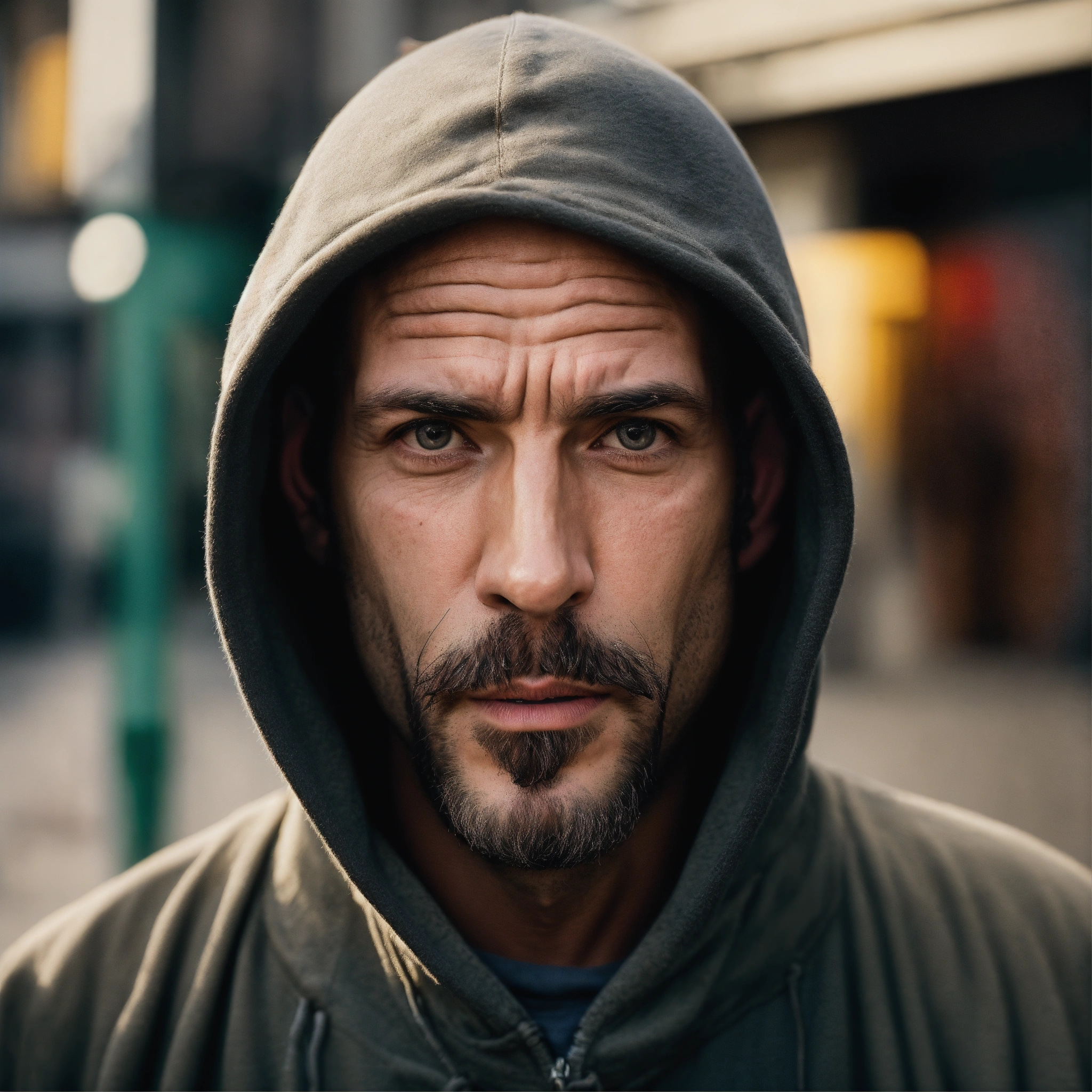 Lexica - A HUGE BALD STRANGE LOOKING HOMELESS MAN WITH A LITTLE GOATEE ...