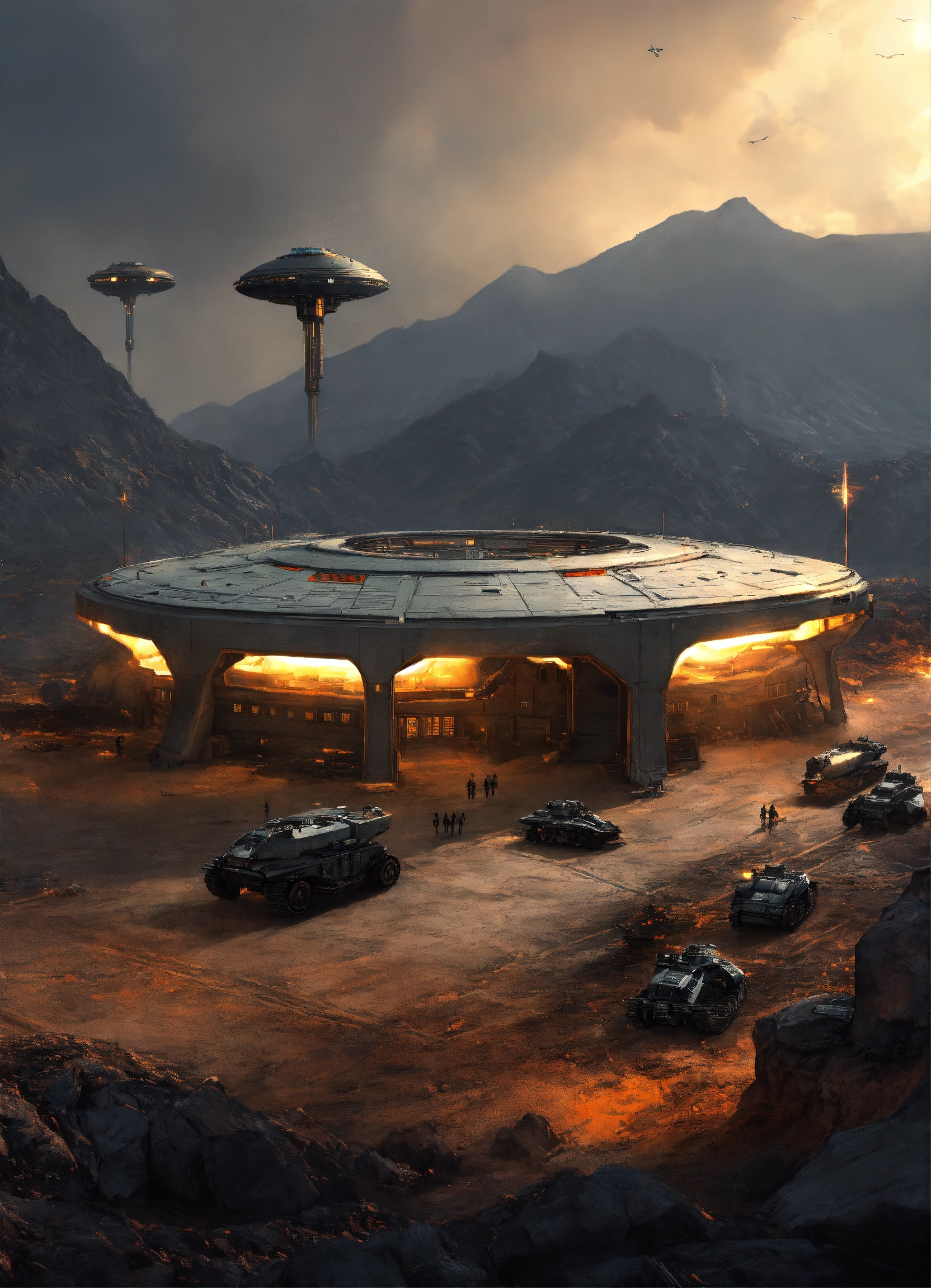 Lexica - Large sci fi military base,