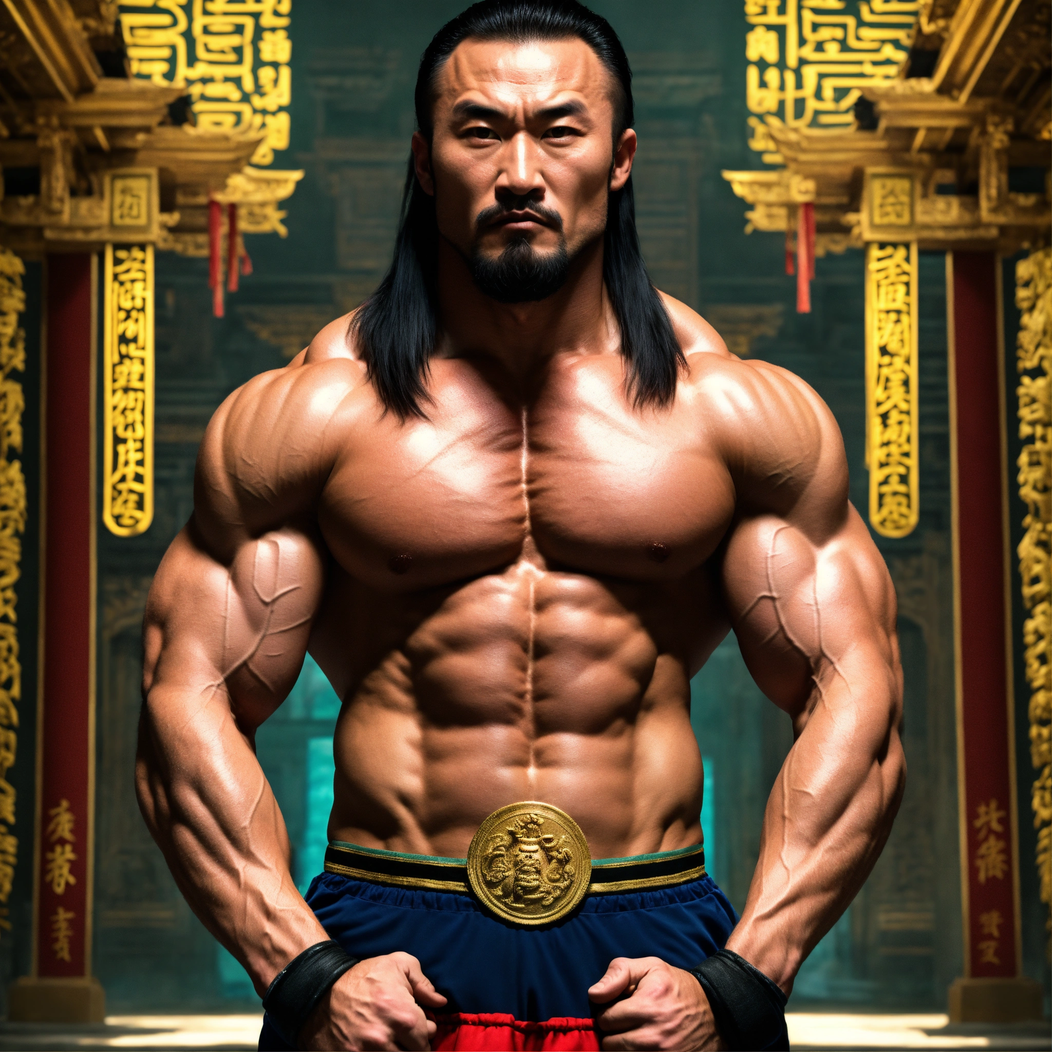 Lexica - 30-year-old hairy man with big muscles, Shang Tsung, big ...
