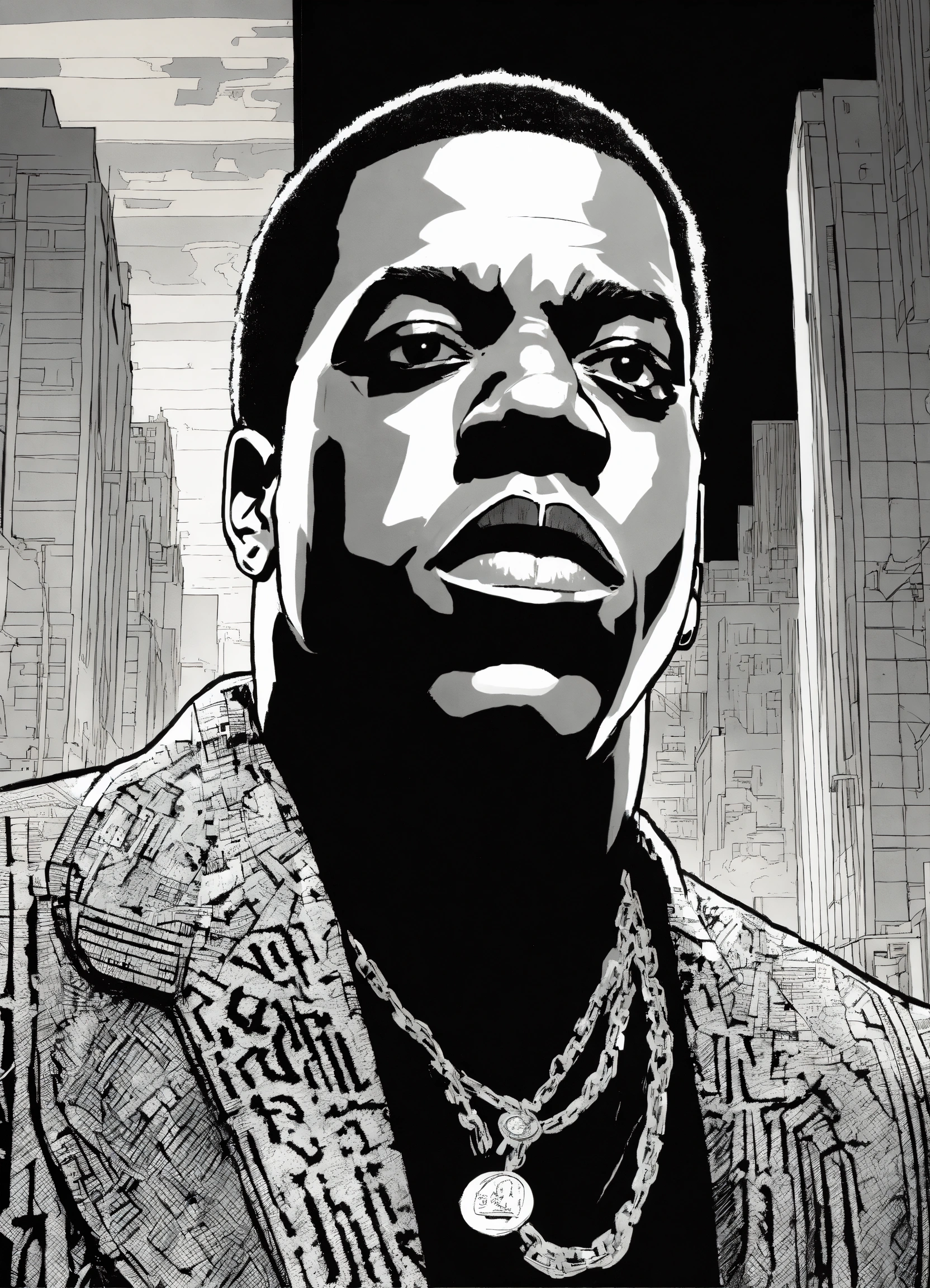 Lexica - Jay Z drawn by John Byrne, black and white, high definition ...