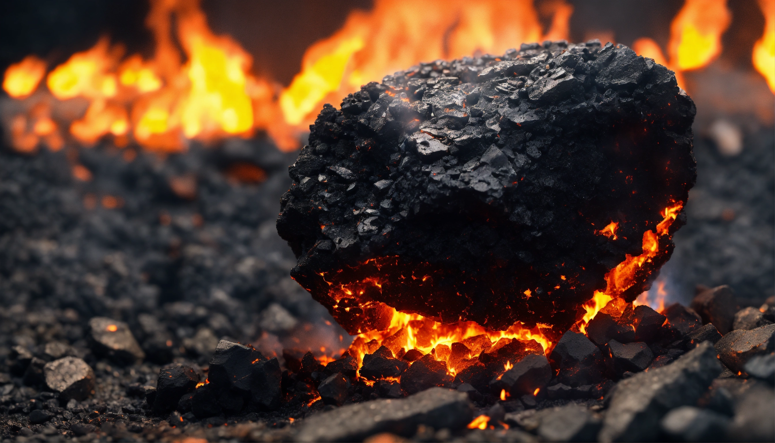 Lexica - Piece of coal on fire, under pressure, realistic, 169,8k