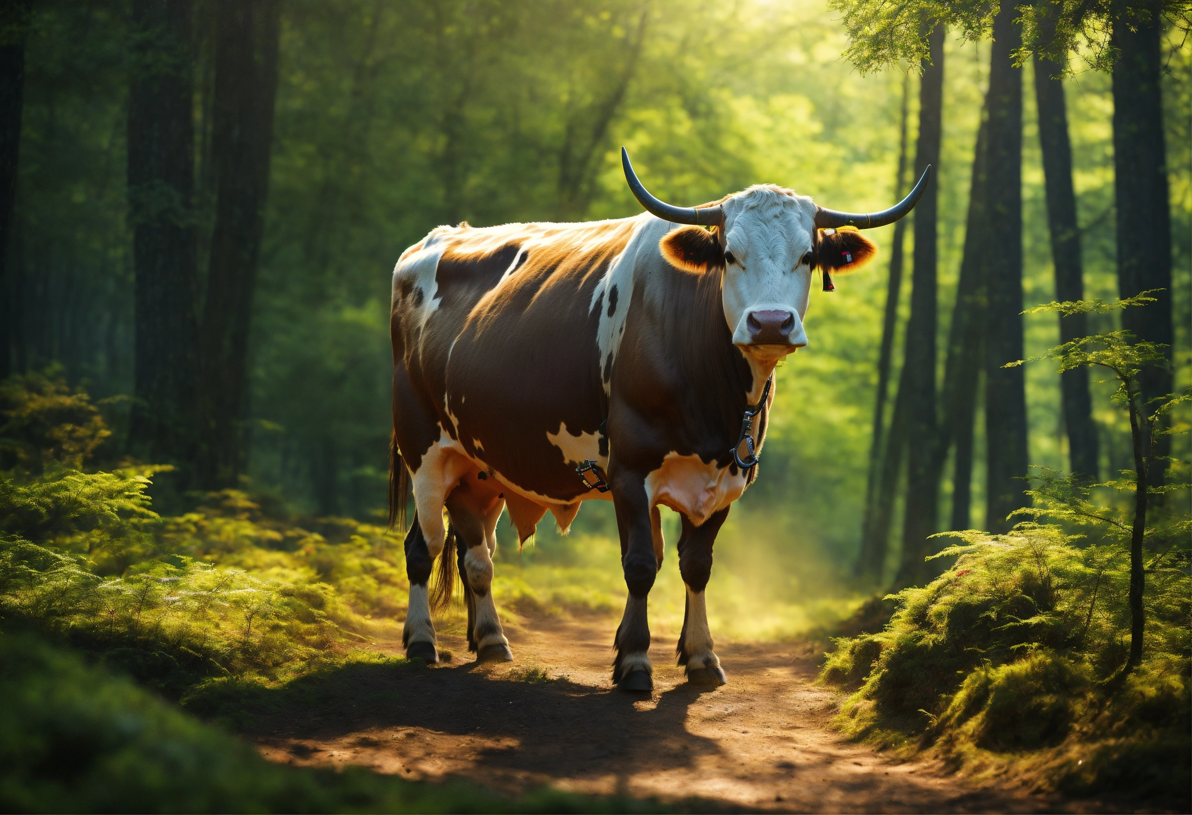 Lexica - Cow samurai. Forest clearing. Hyper realistic.