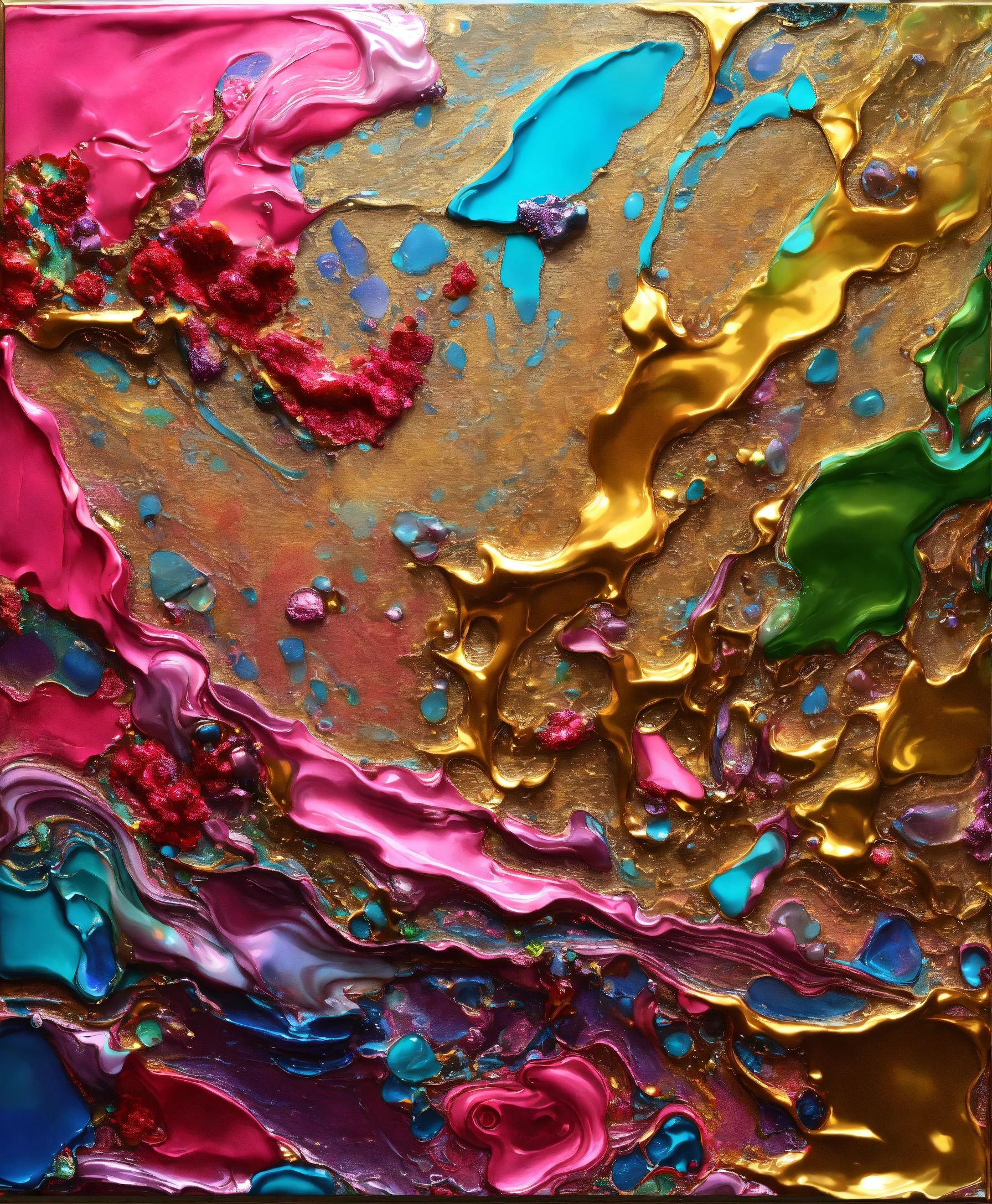 Lexica - Colorful abstract painting oil and water complex complicated ...