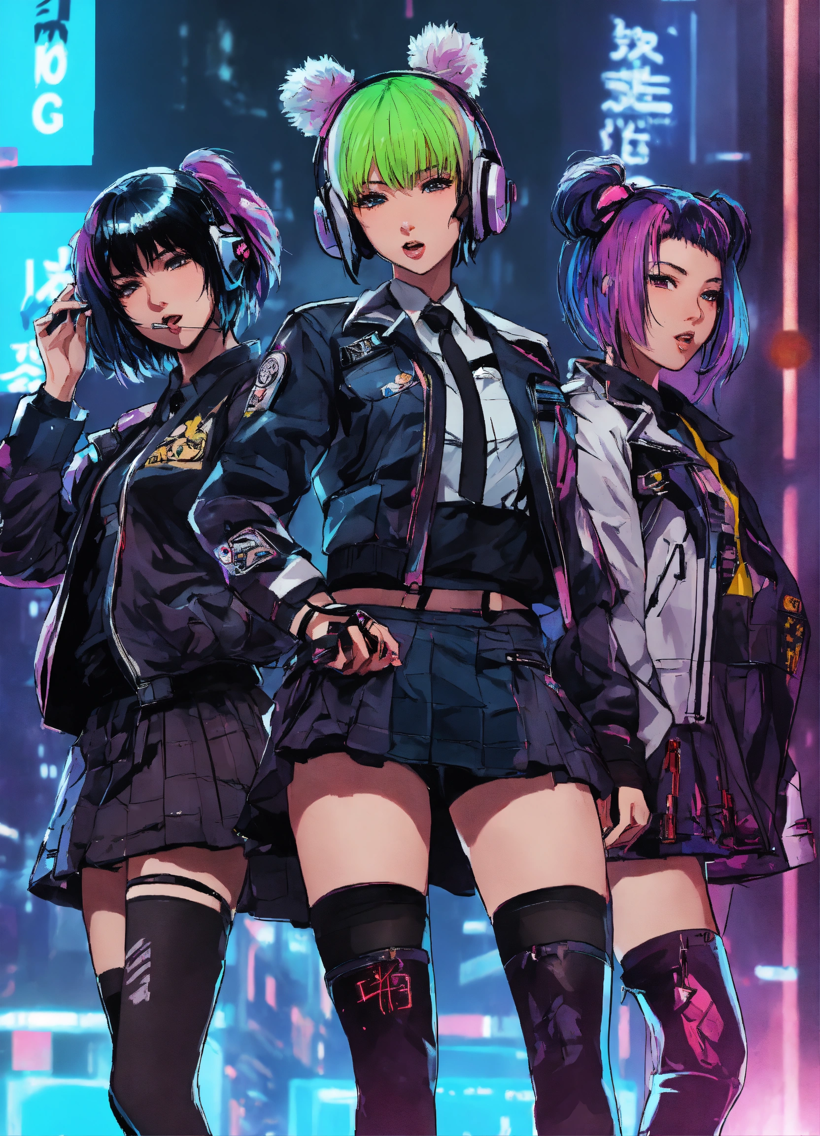 Lexica - Cyberpunk J-pop band with 3 members school girl, silly but ...