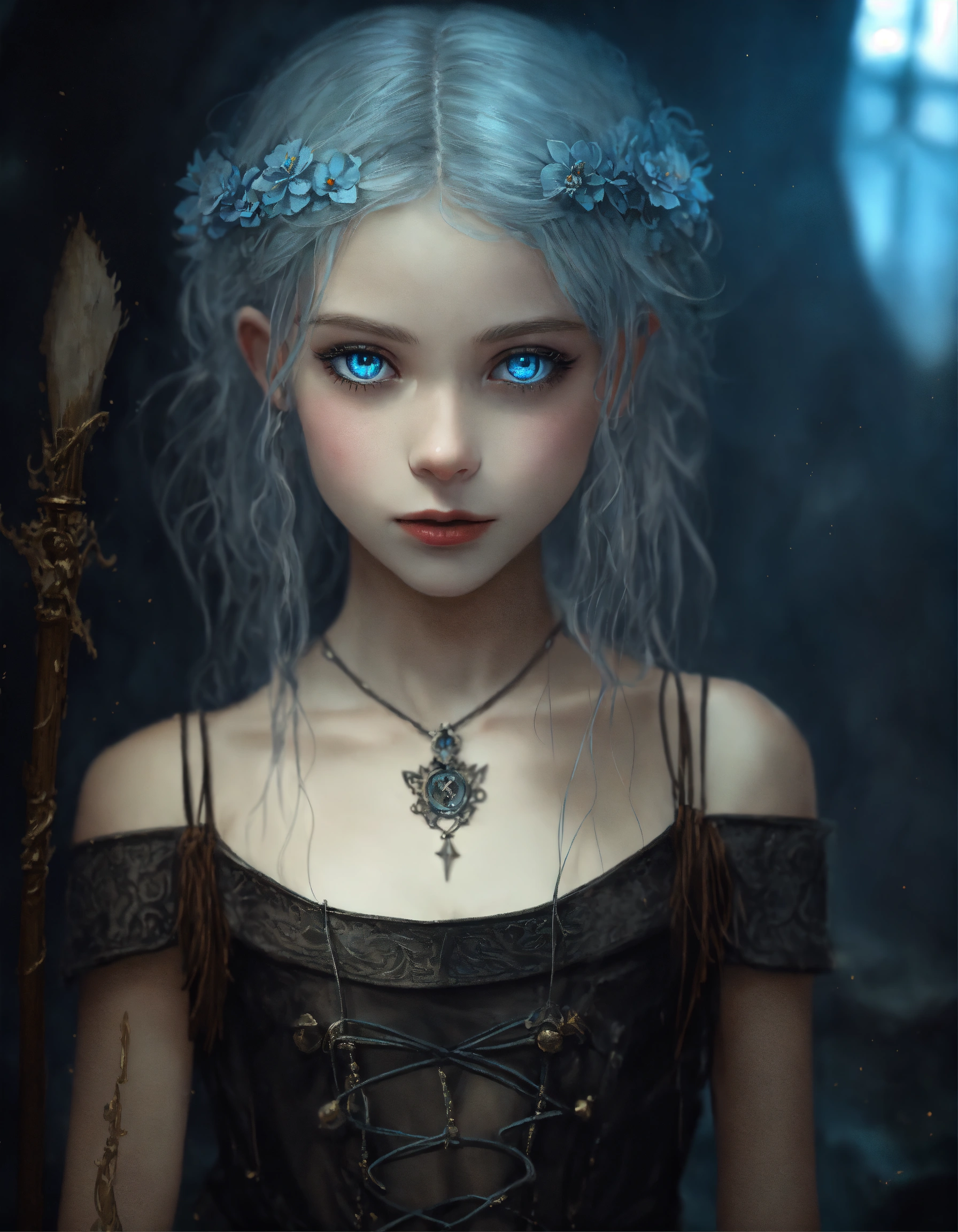 Lexica - Body portrait, sehr kindhafte twelve year old female goth ...