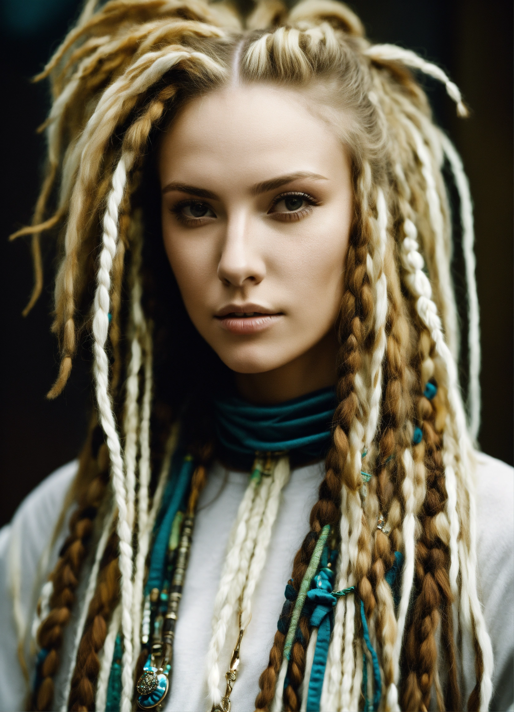 Lexica - White woman ; wolen Dreadlocks Extentions,suresatiste ; futuriste