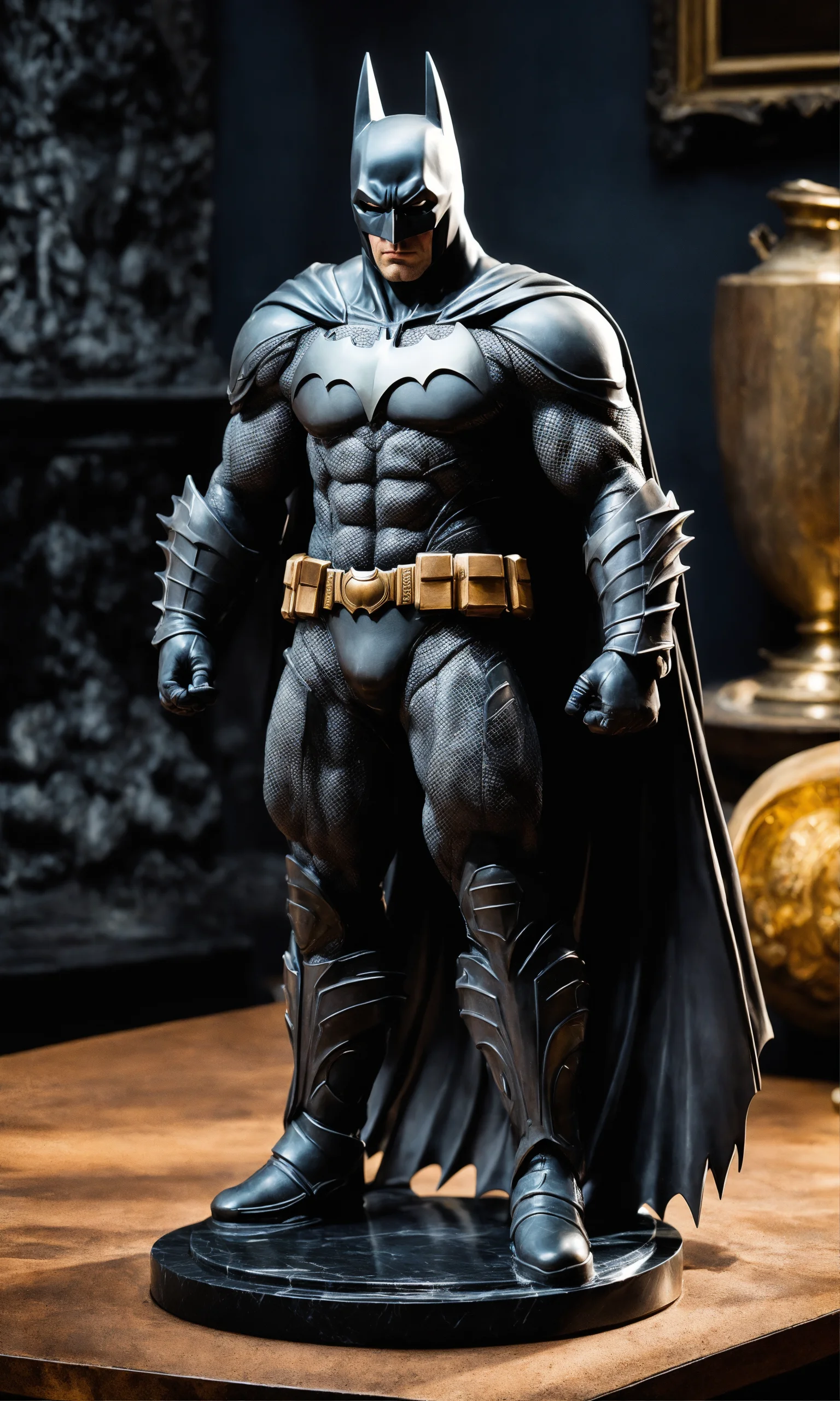 Lexica - A black marble sculpture of the Batman in the style of ...
