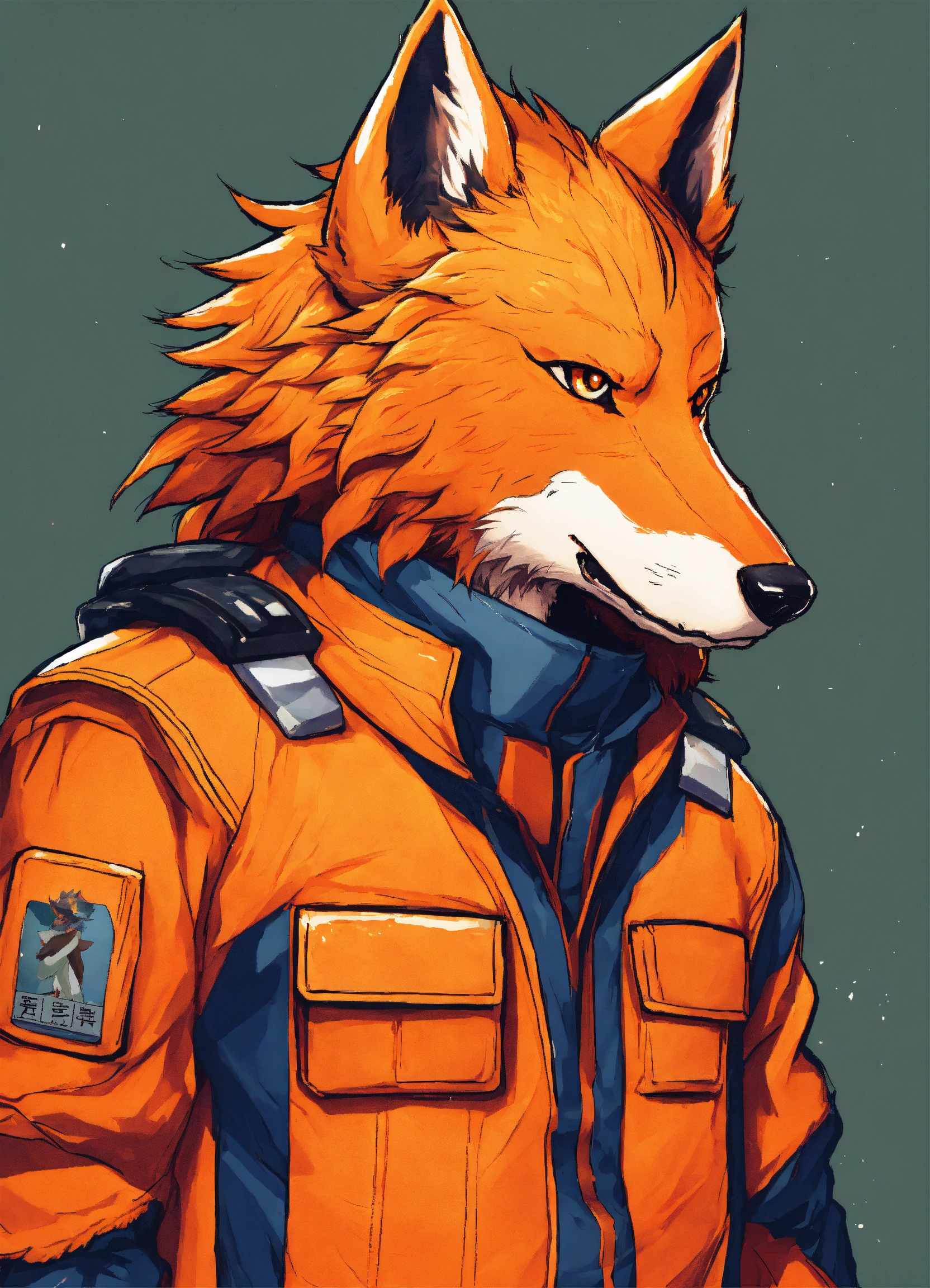 Lexica - An orange wolf mascot in manga style