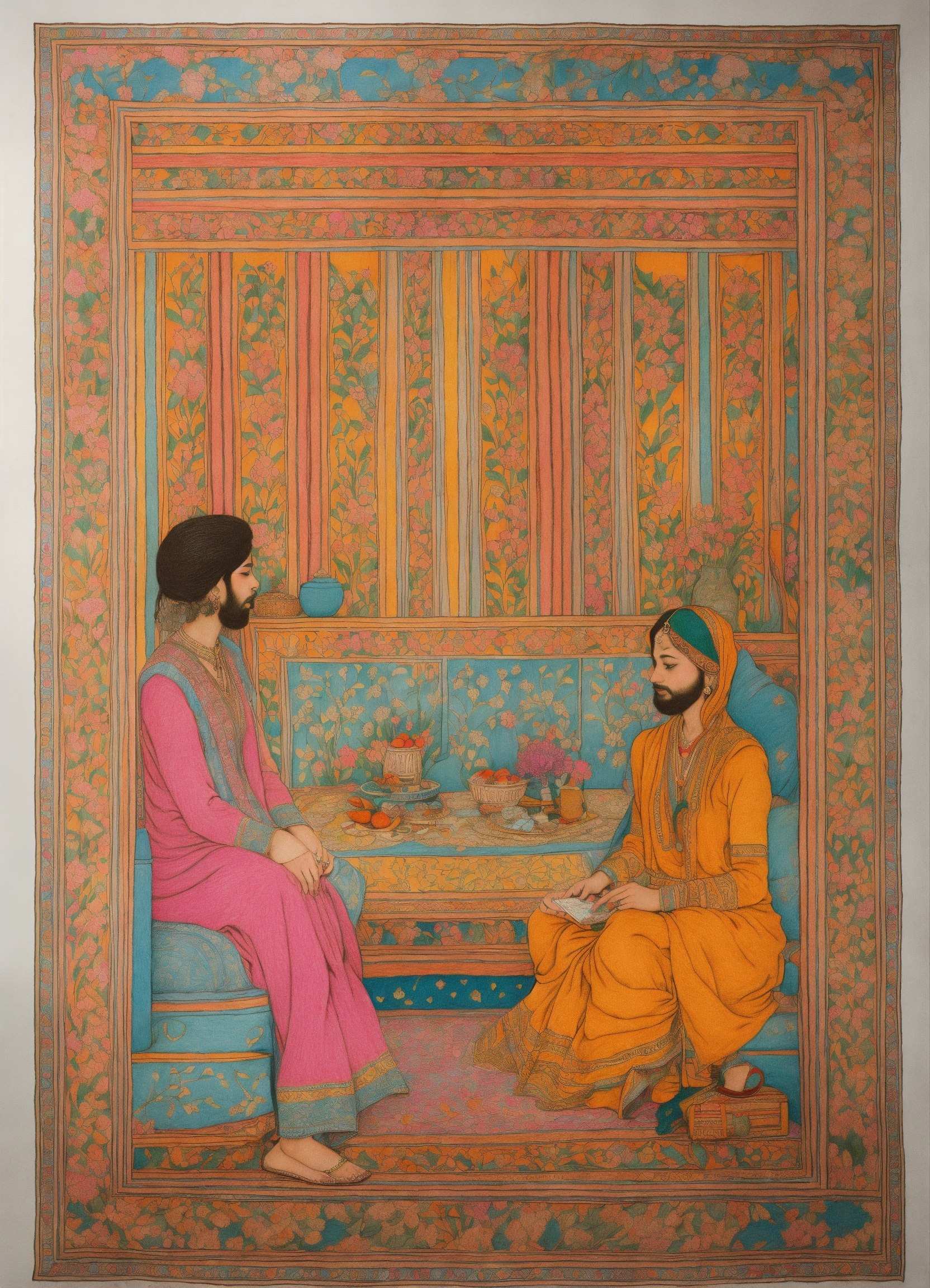 Lexica - Pakistani traditional art drawing celebrating love and joy ...