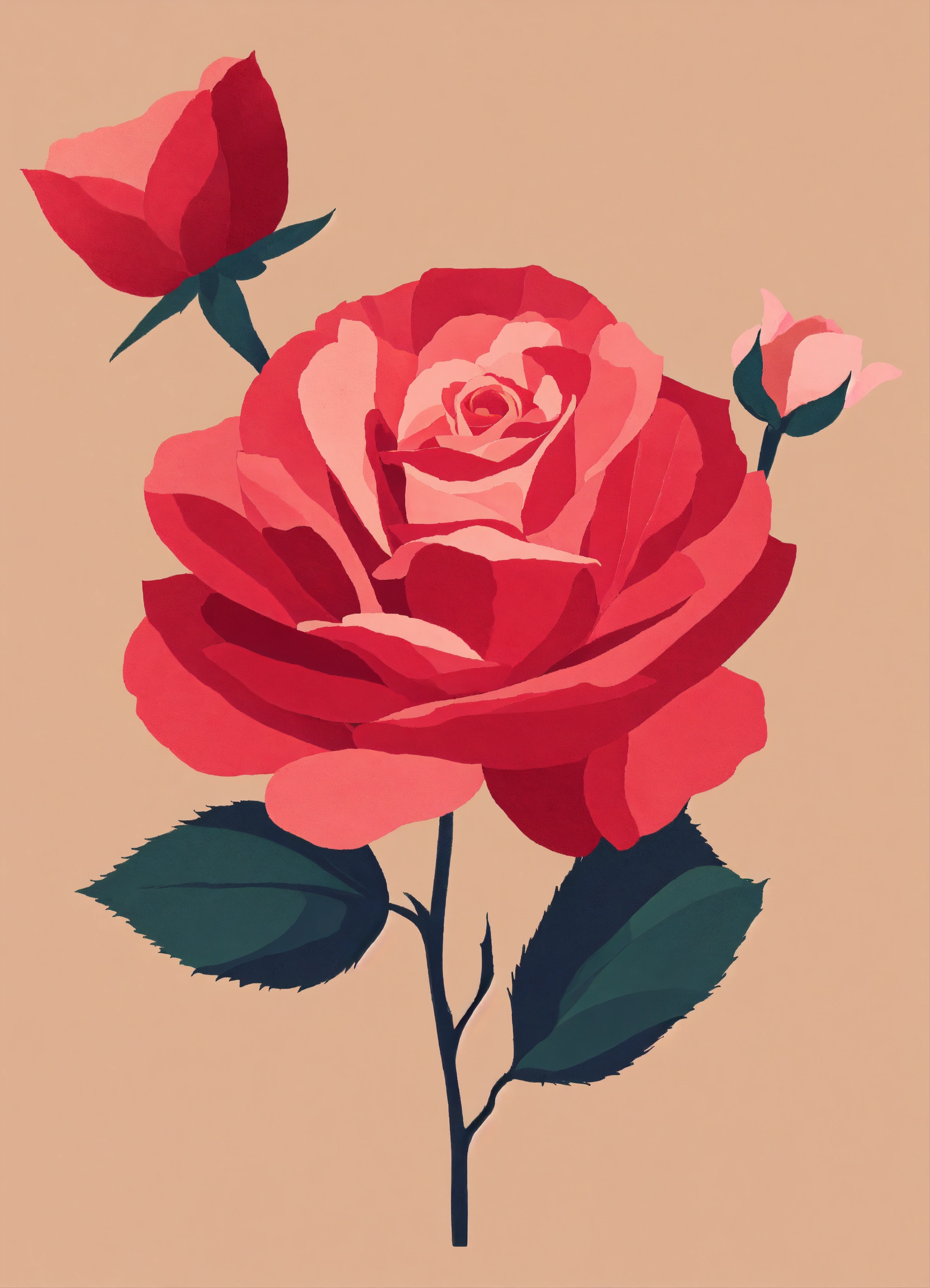 Lexica - Minimalistic Rose flower illustrations.