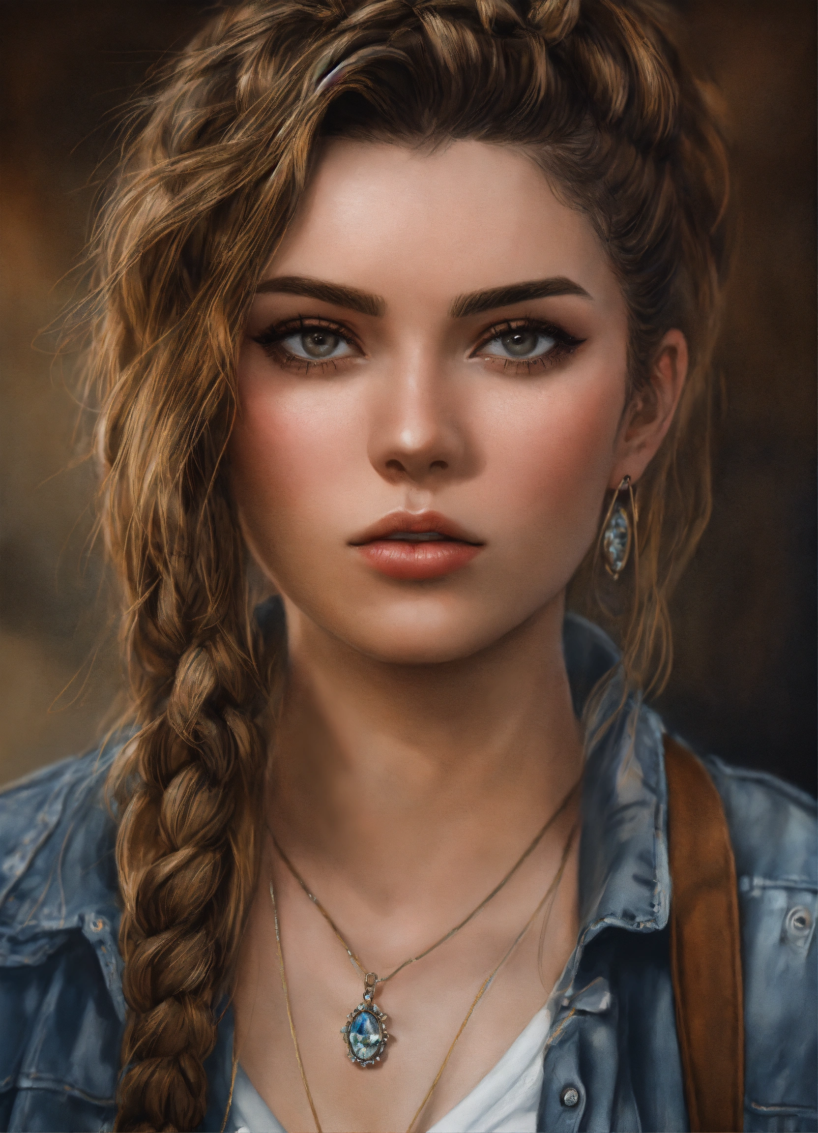 Lexica - Portrait realistic from Shania Beckett, braids grunge punk ...