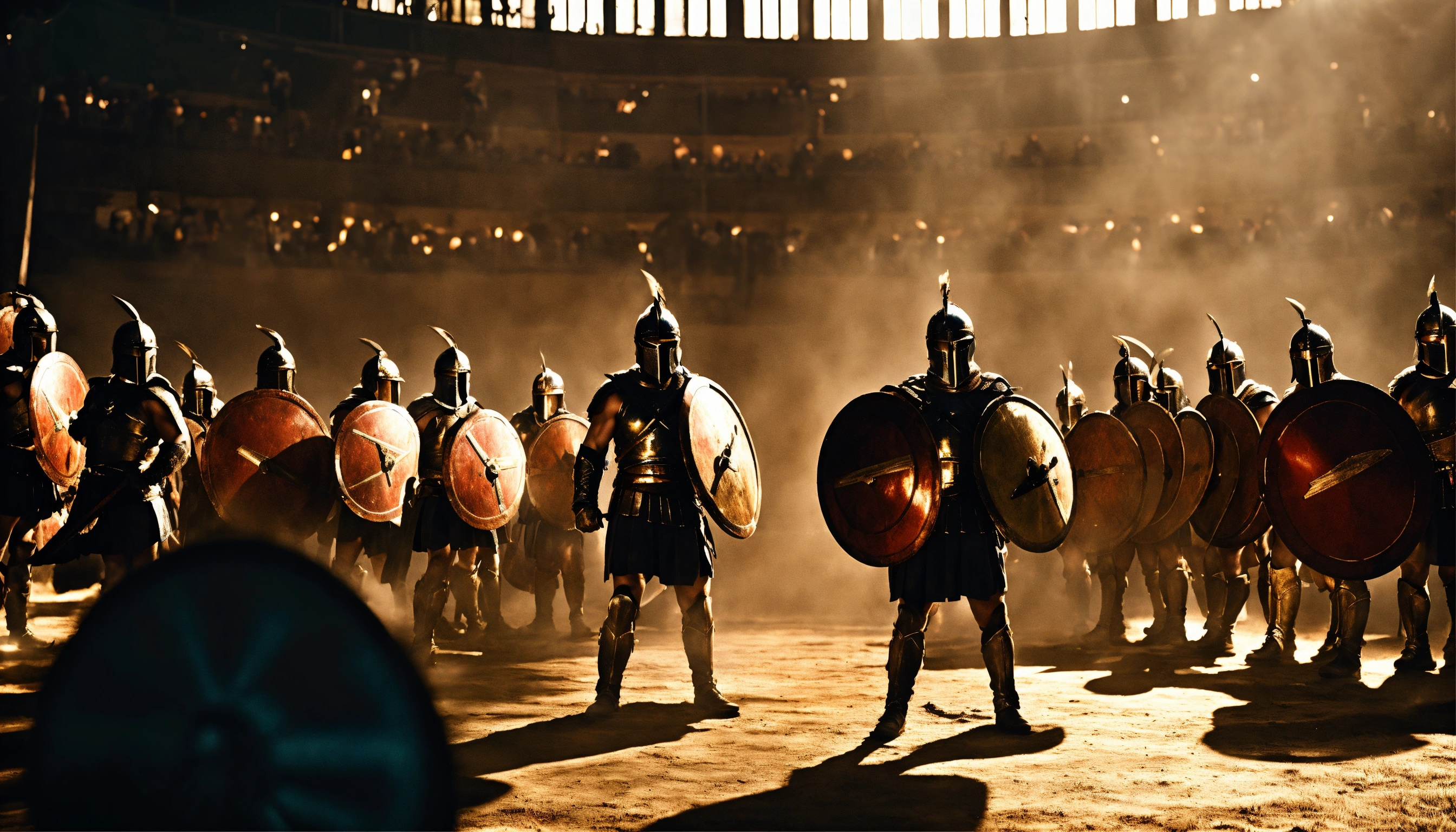 Lexica - Produce me an image of Spartans readies to fight, movie image ...
