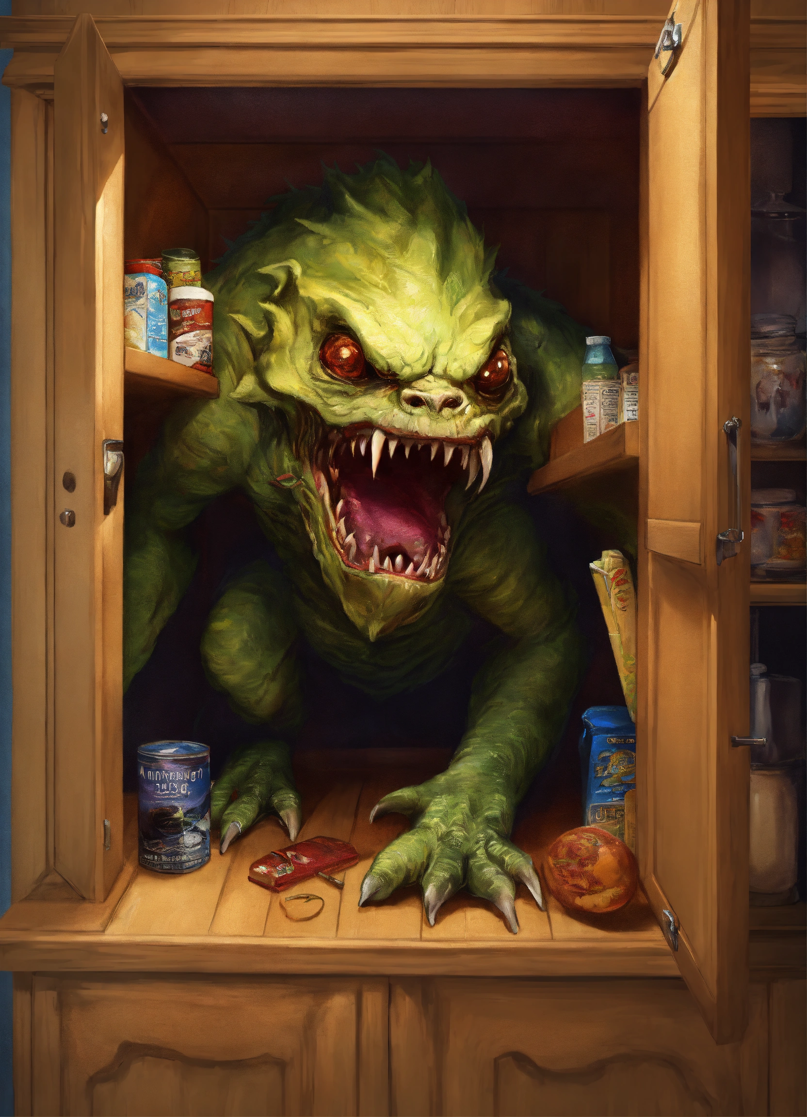Lexica - A realistic monster coming out of my cabinet, by Marijah Bac Cam