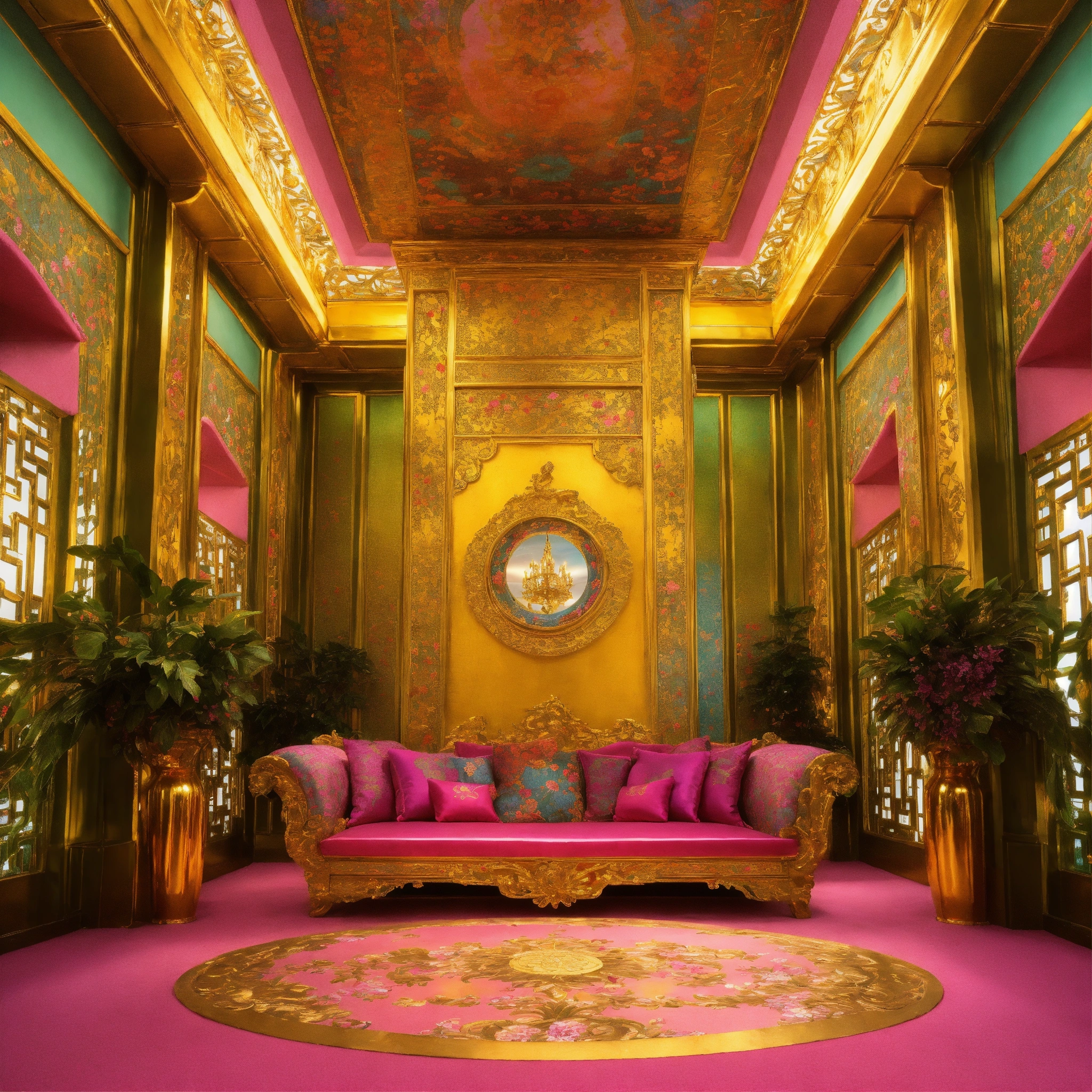 Lexica - Futuristic magnificent Chinese palace interior sitting room ...