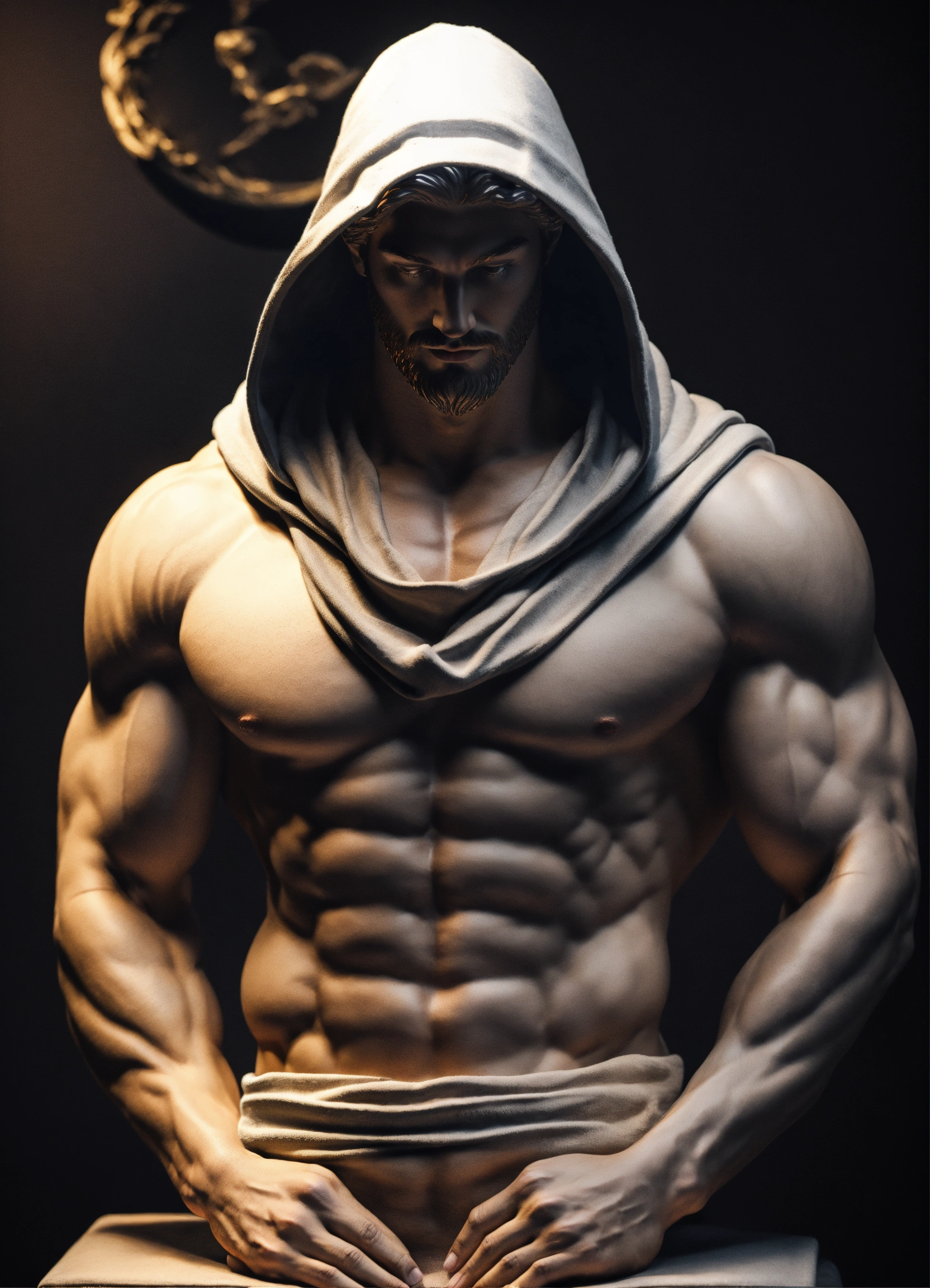 Lexica - Simple muscular greek god statue with middelparting hair with ...