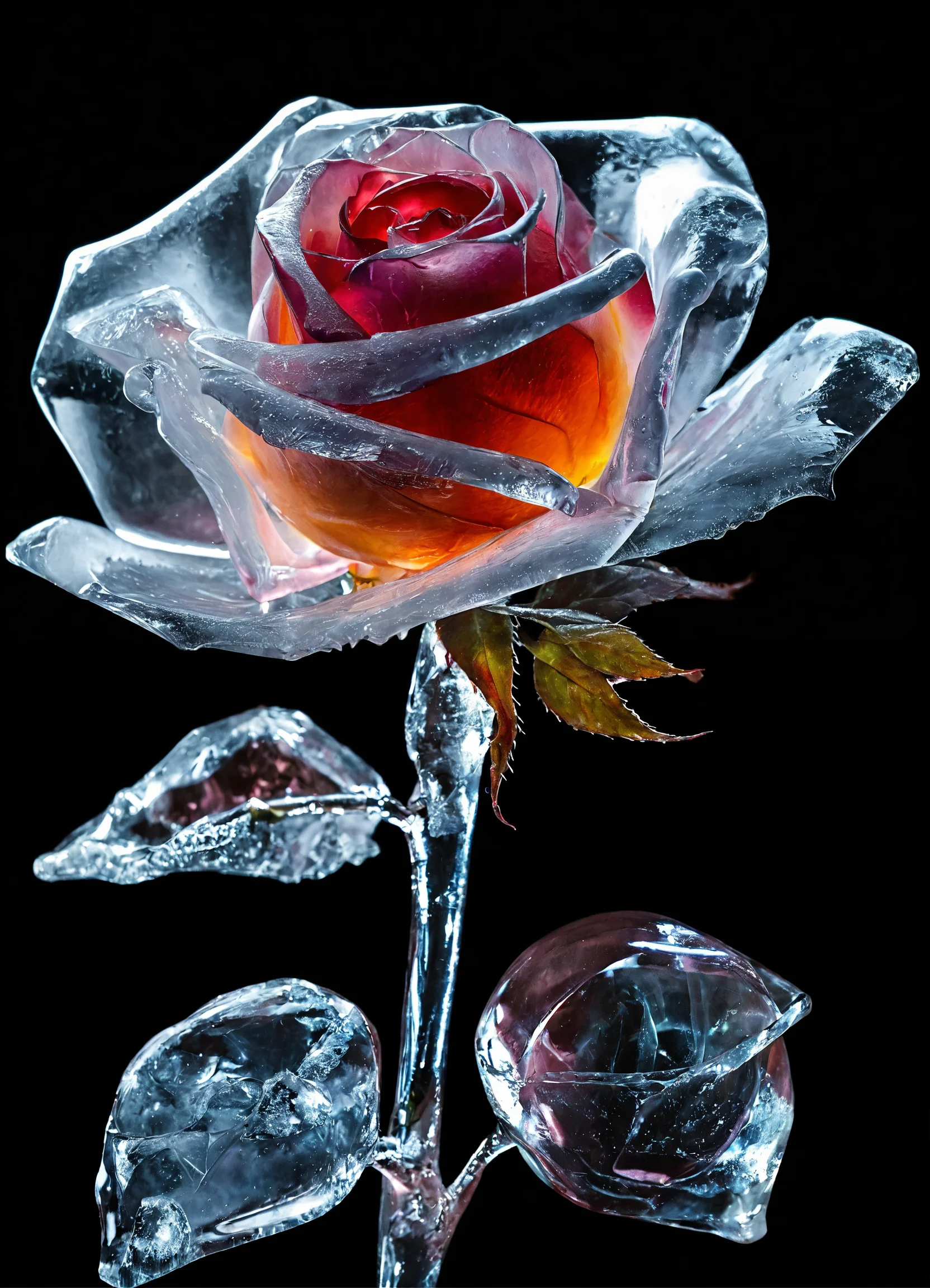 Lexica - Ice rose, ice rose, transparent rose, glass rose, magic rose ...