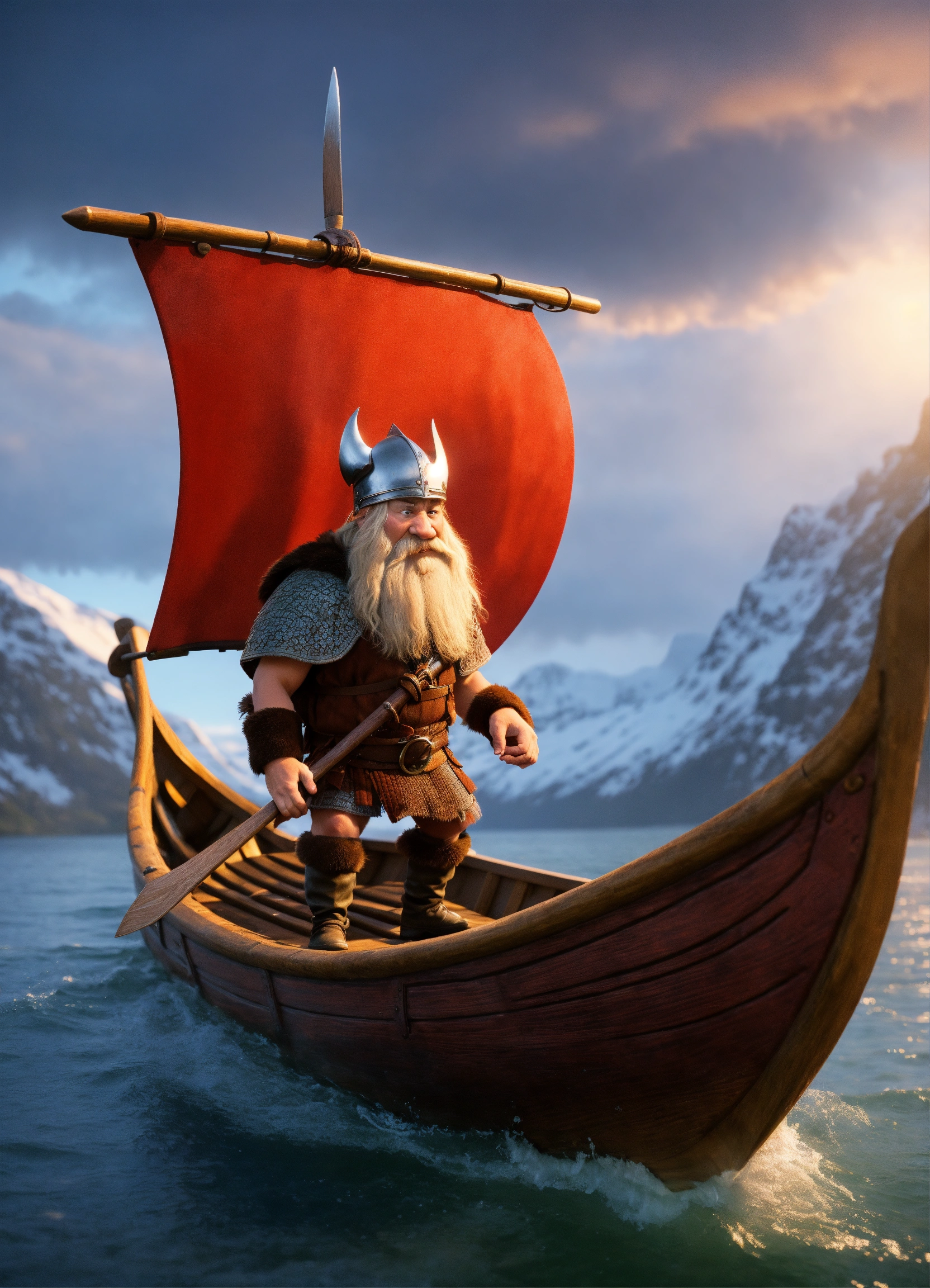 Lexica - A pixar animated photo of an early viking raider on a viking ...
