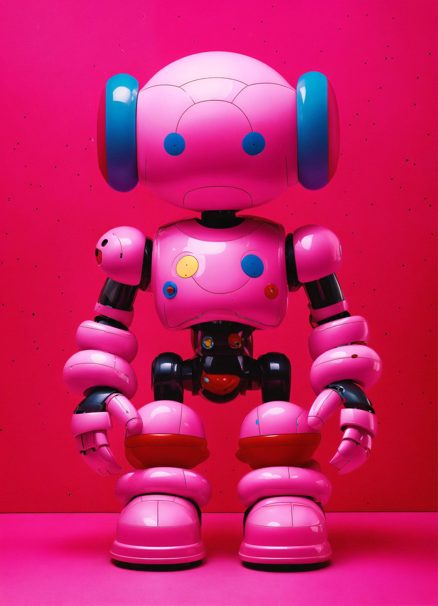 Lexica - Kaws Robots Jeff Koons Murakami pink background
