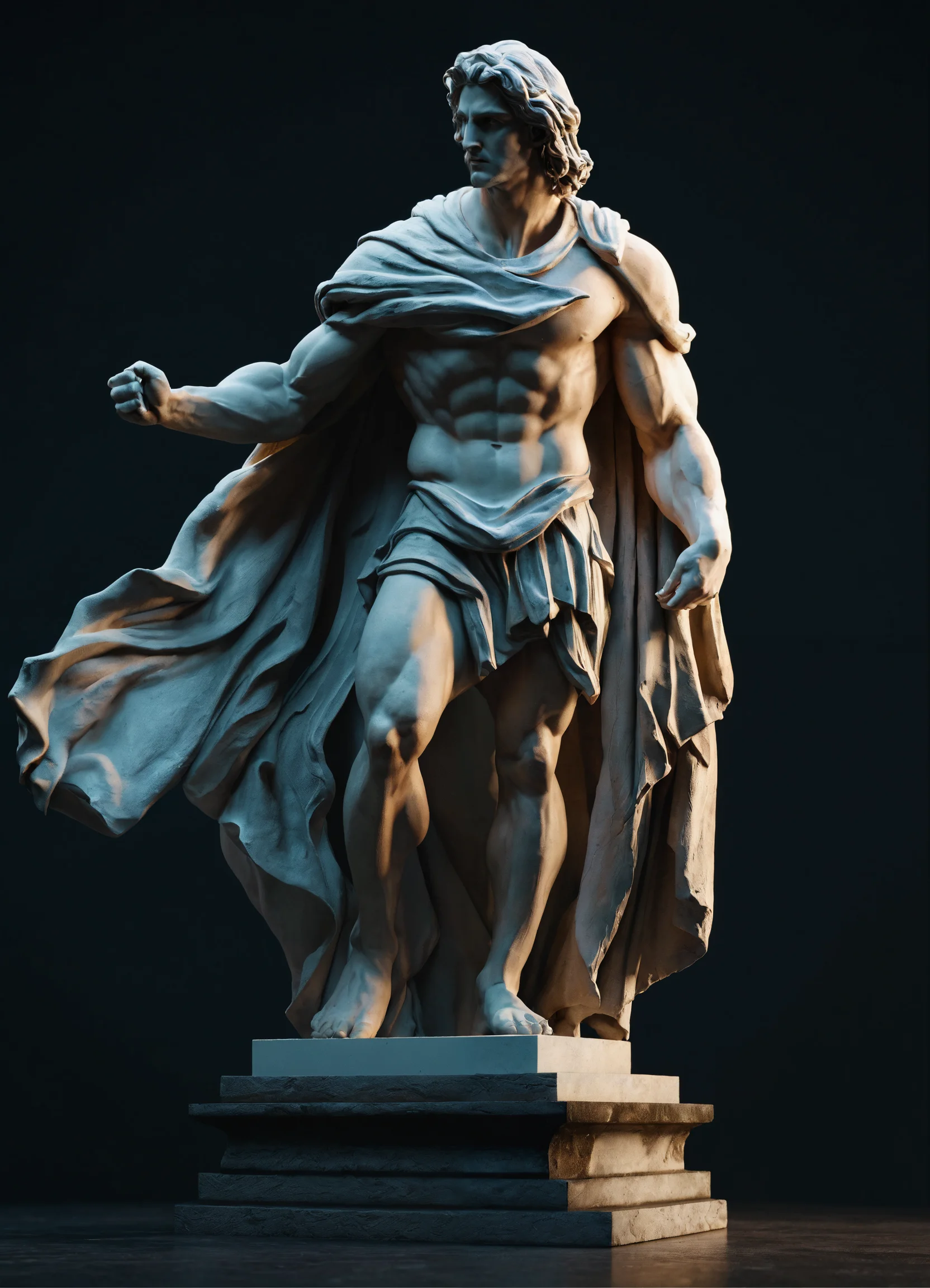 Lexica - Simple muscular greek god statue with middelparting hair with ...