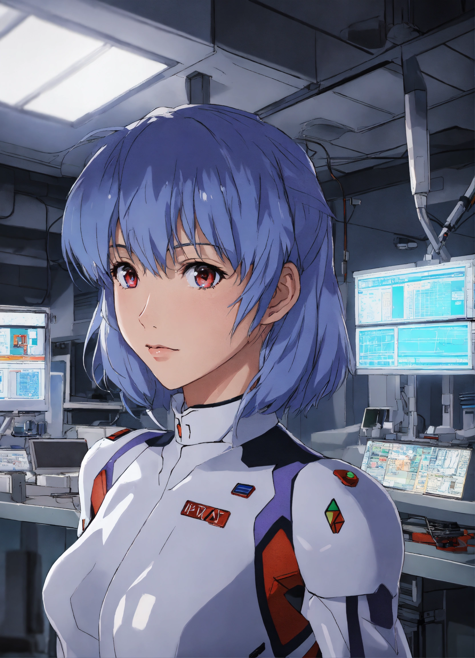 Lexica - Portrait of Rei Ayanami from Neon Genesis Evangelion, inside ...