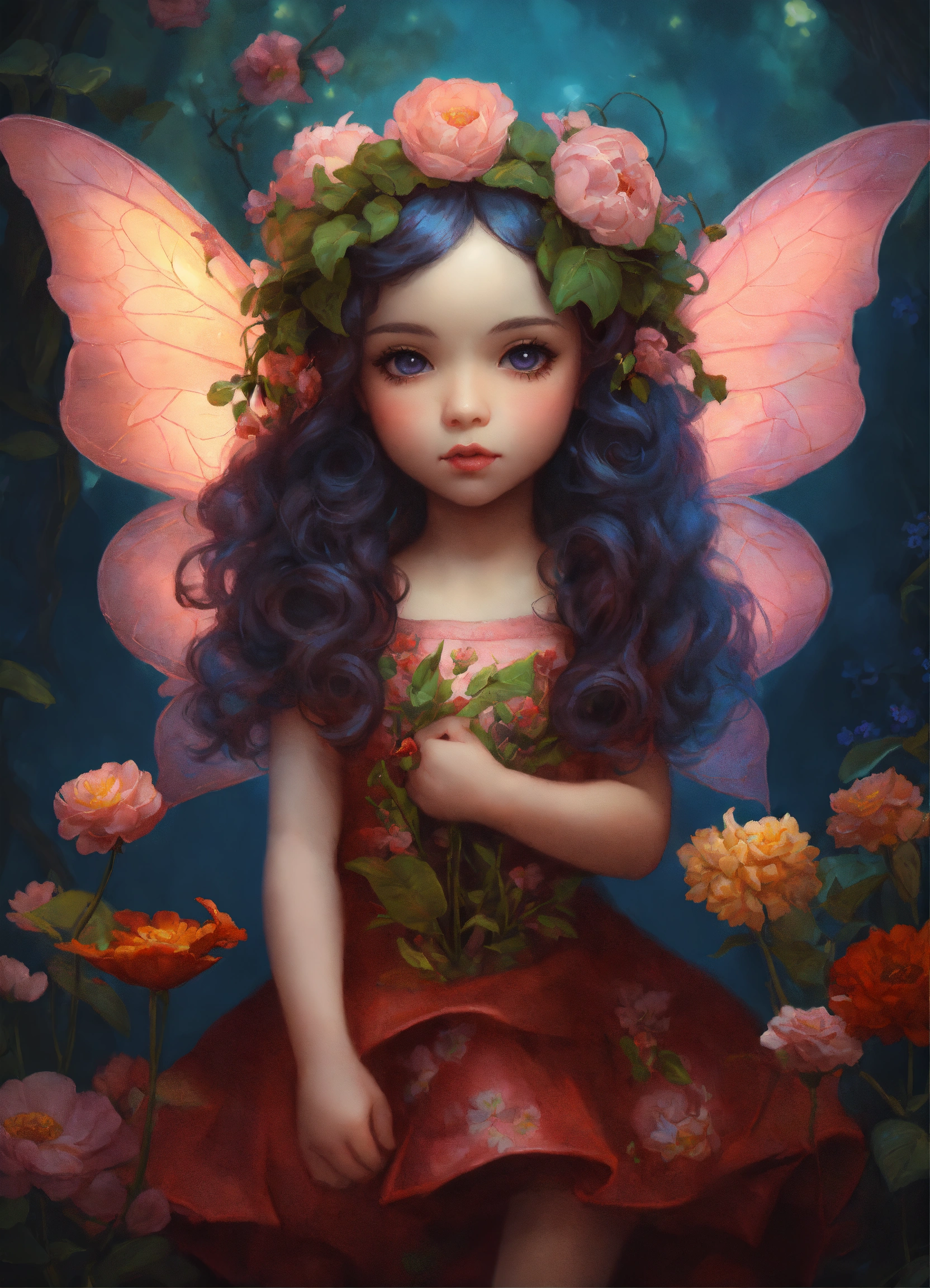 Lexica - Portrait of a very cute fairy gothic chibi girl kewpie fairy ...