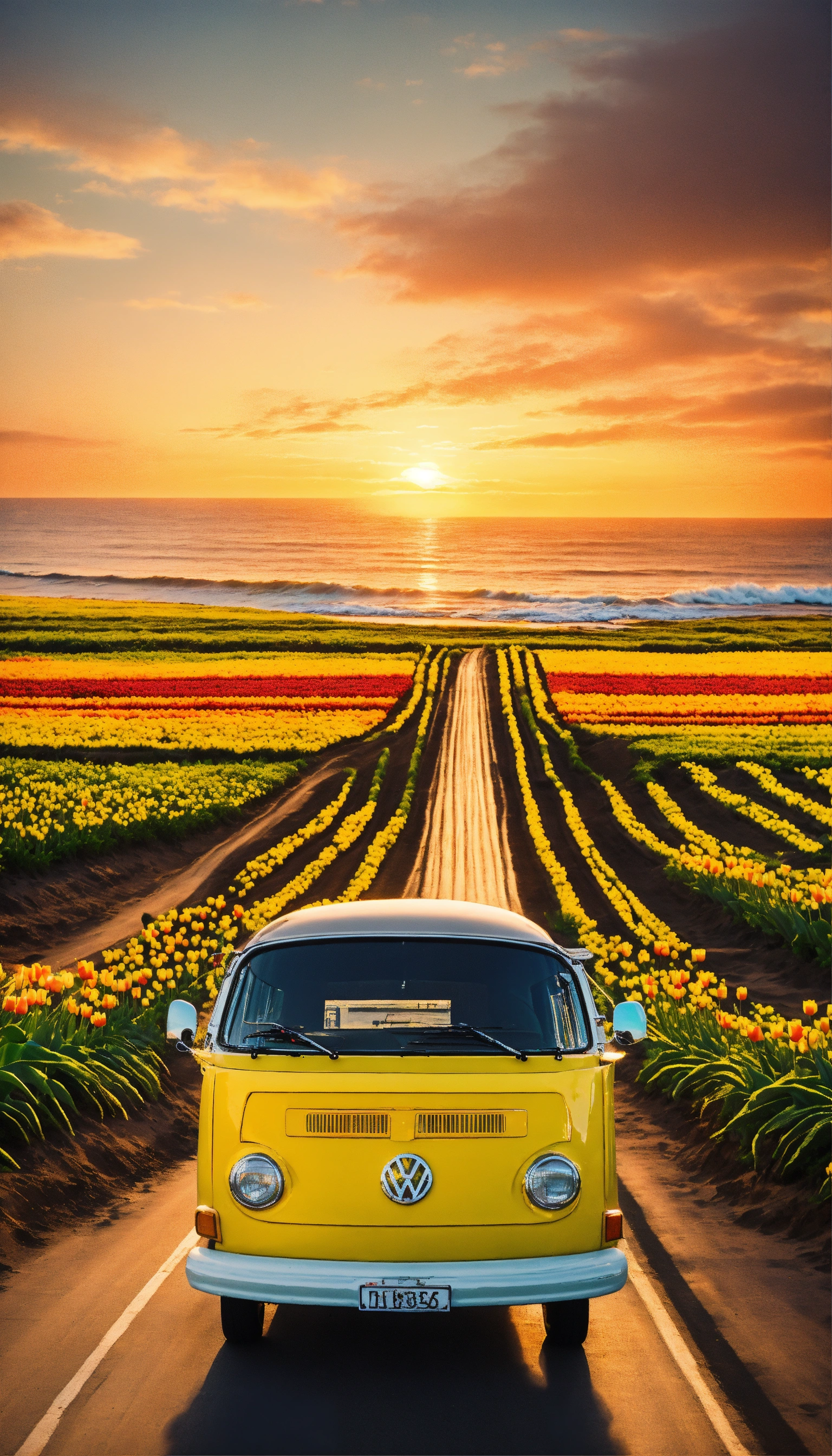 Lexica - Photo 16k, ultra realist, yellow VW combi COLORS PASTEL ...