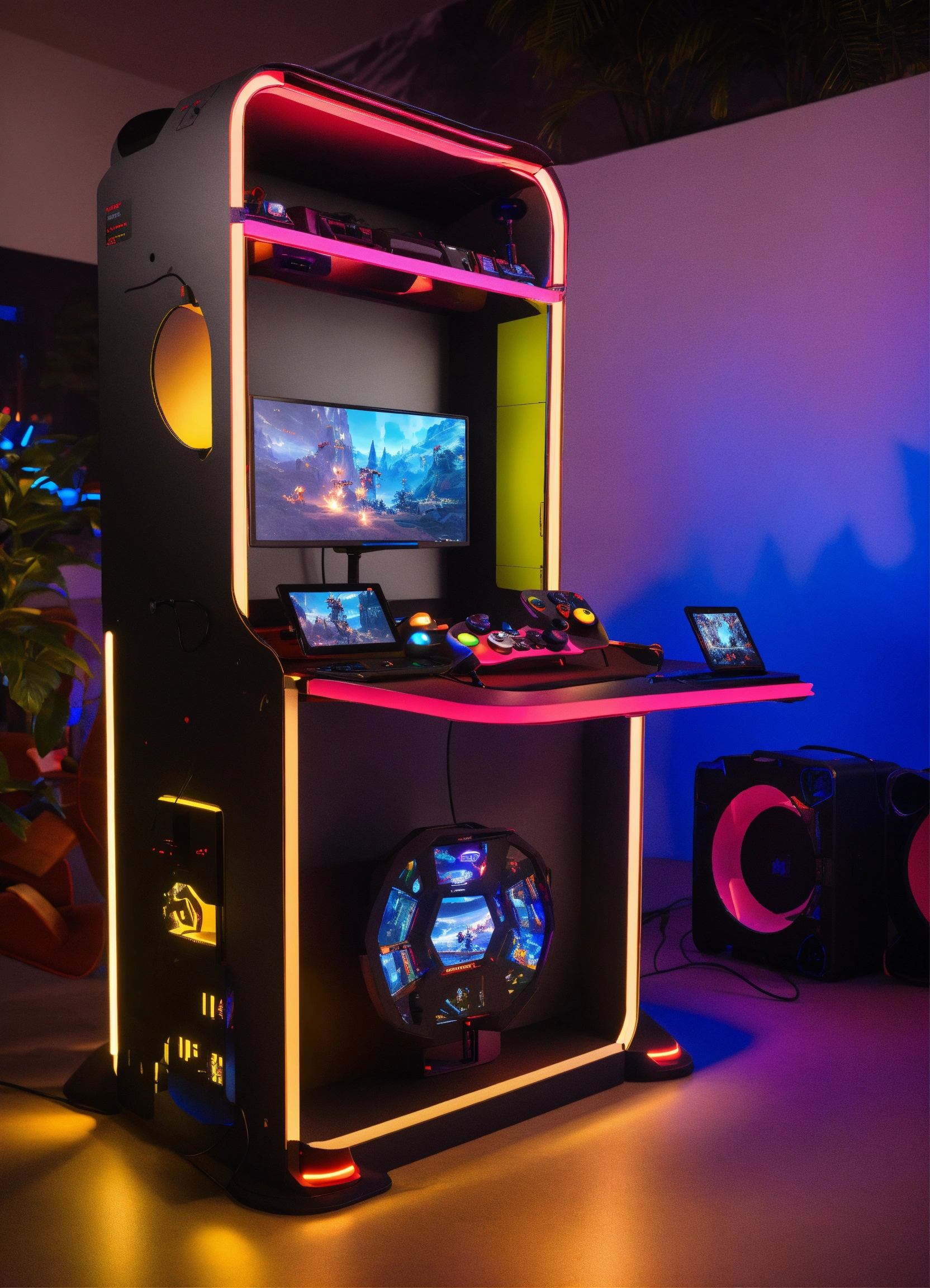 Lexica - A portable 360 modular gaming station designed with lighting ...