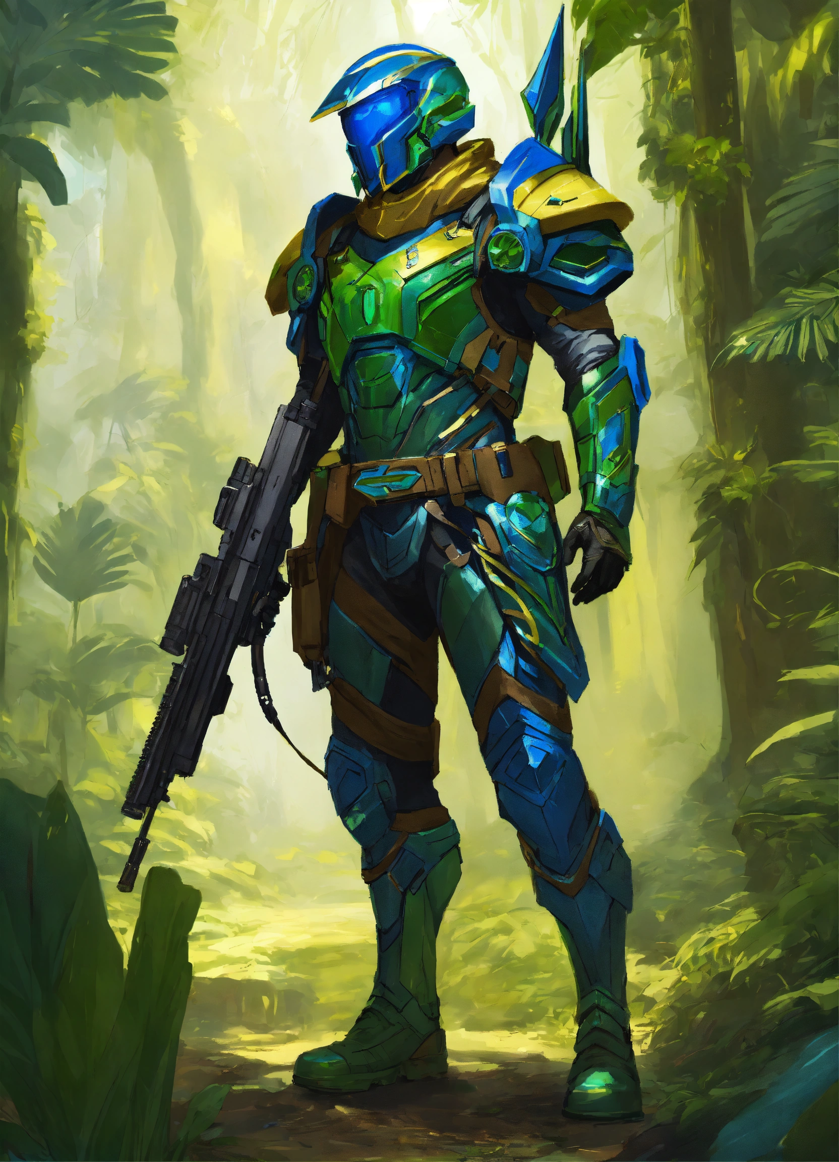 Lexica - Epic drawing of a full body of a high elf sci fi soldier ...