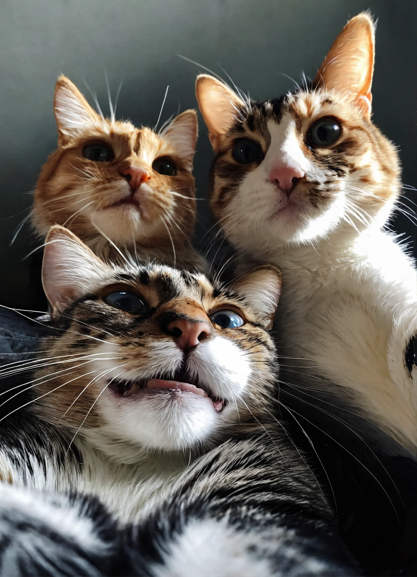 Lexica - A lot of cats take a selfie, photography very realist