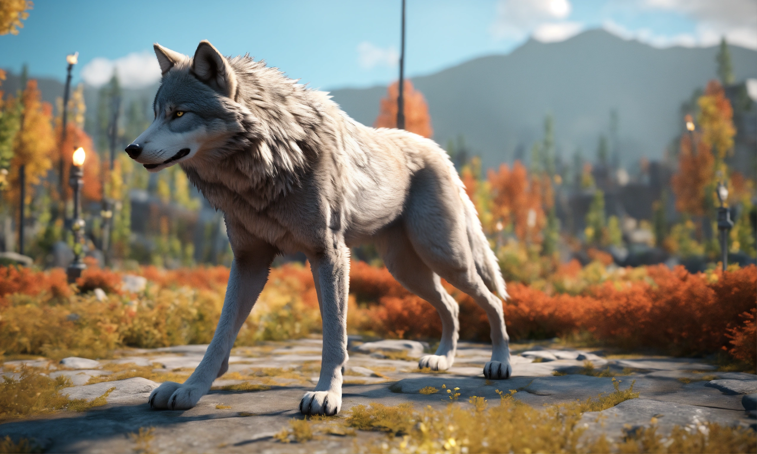 Lexica - 3d animation style wolf standing on 2 legs