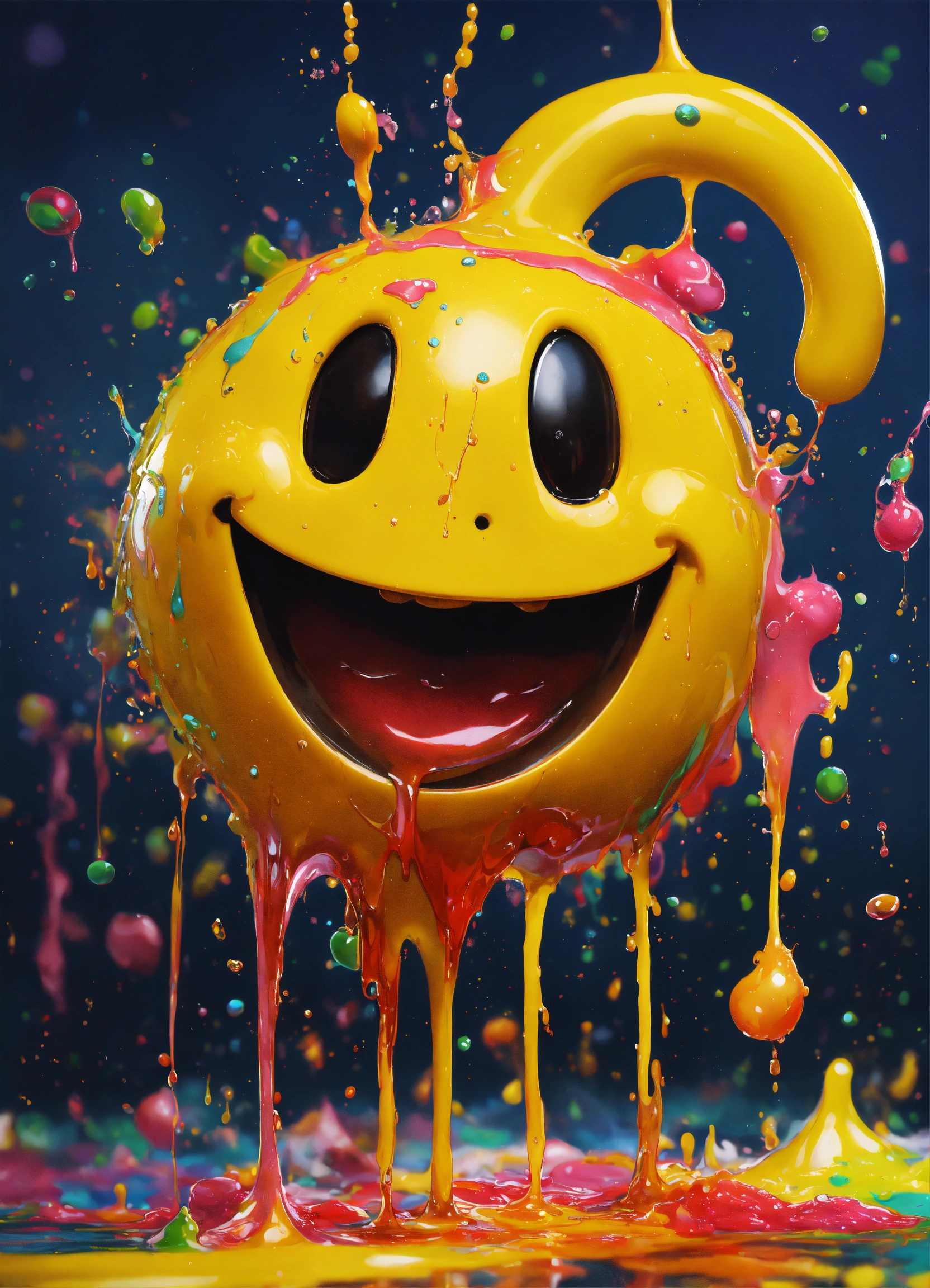 Lexica - Splash art, a quirky liquid portrait of a smiley , splash ...