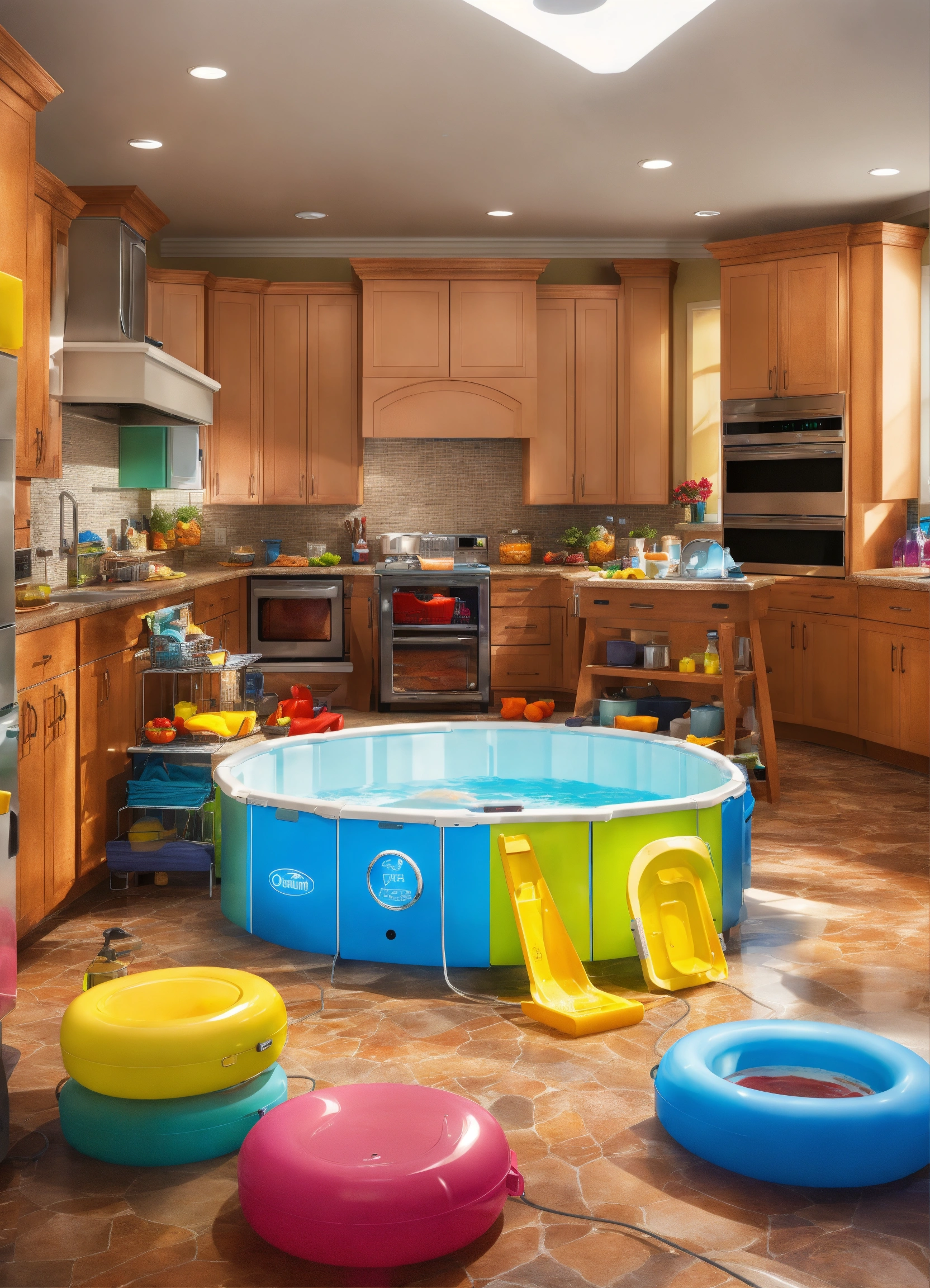 Lexica - Generate a high-resolution image of a swimming pool filled to ...