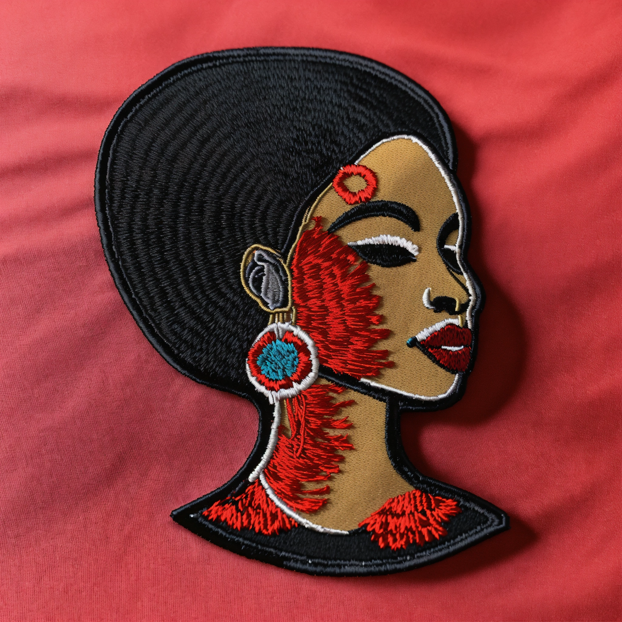 Lexica - Afrocentric embroidery patch, the patch is the face of an ...
