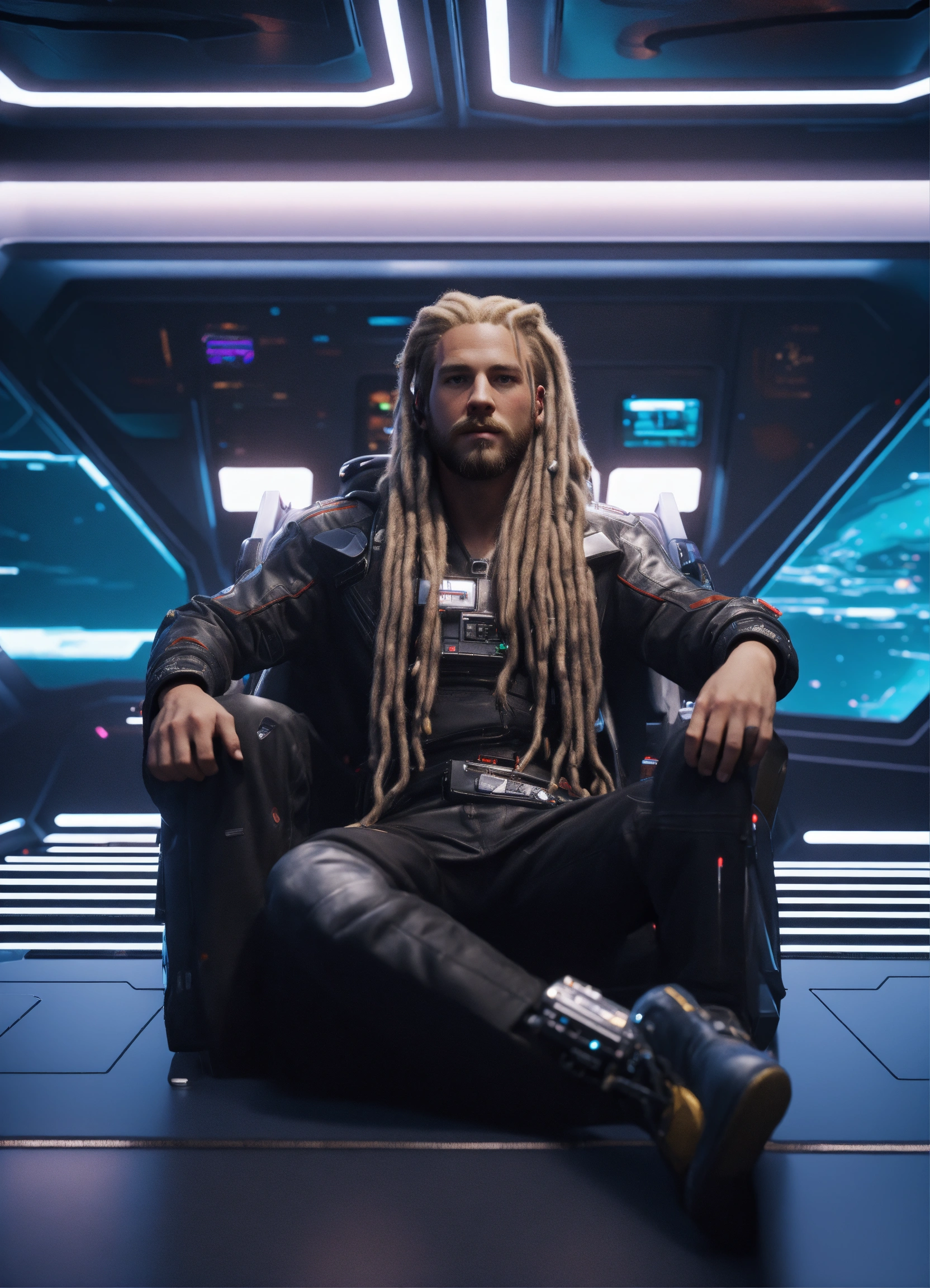 Lexica - Zoom out full body of a scruffy white male with long blonde ...