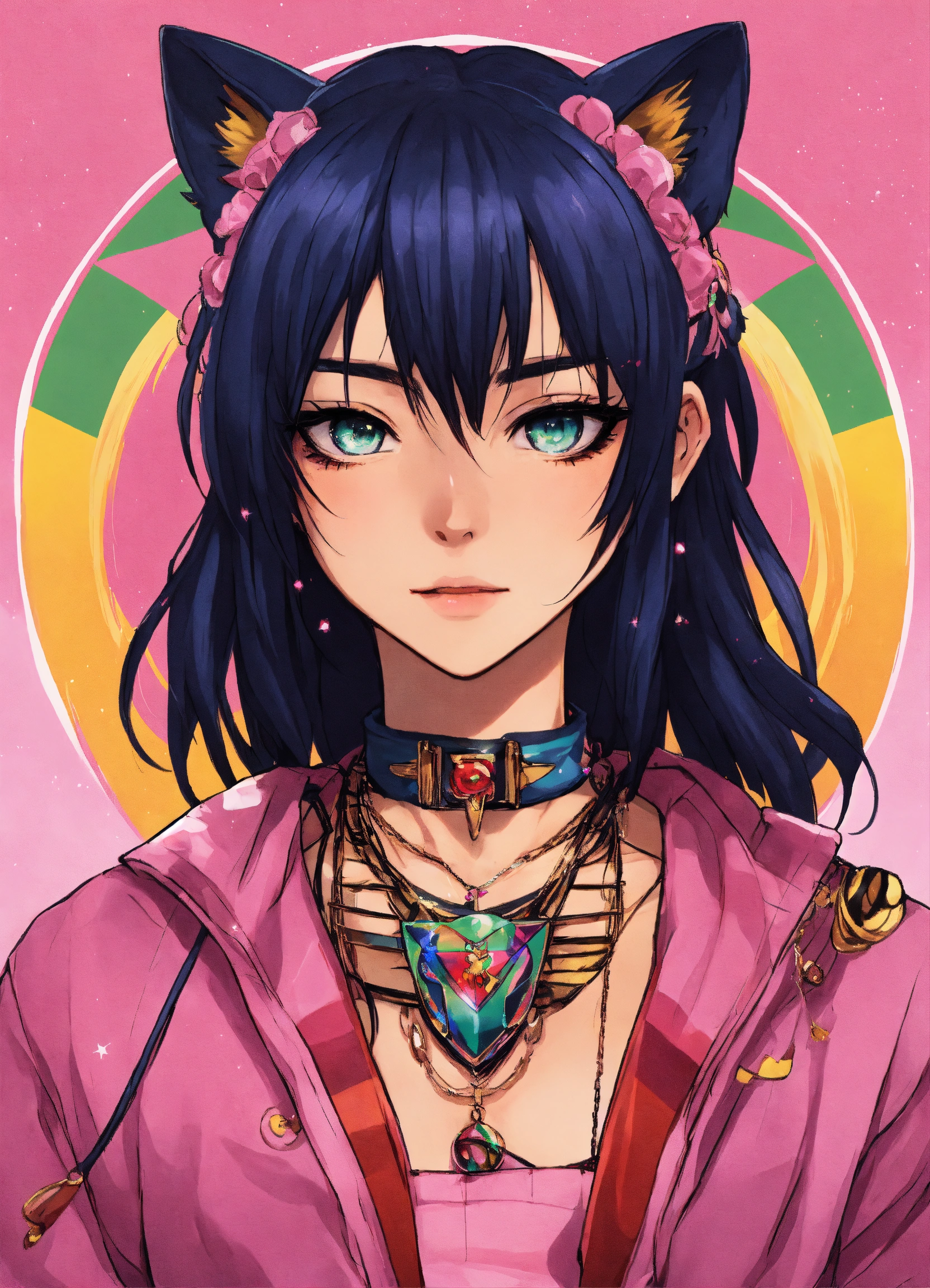 Lexica - A transgender Magical girl with emo cut black hair, streak in ...