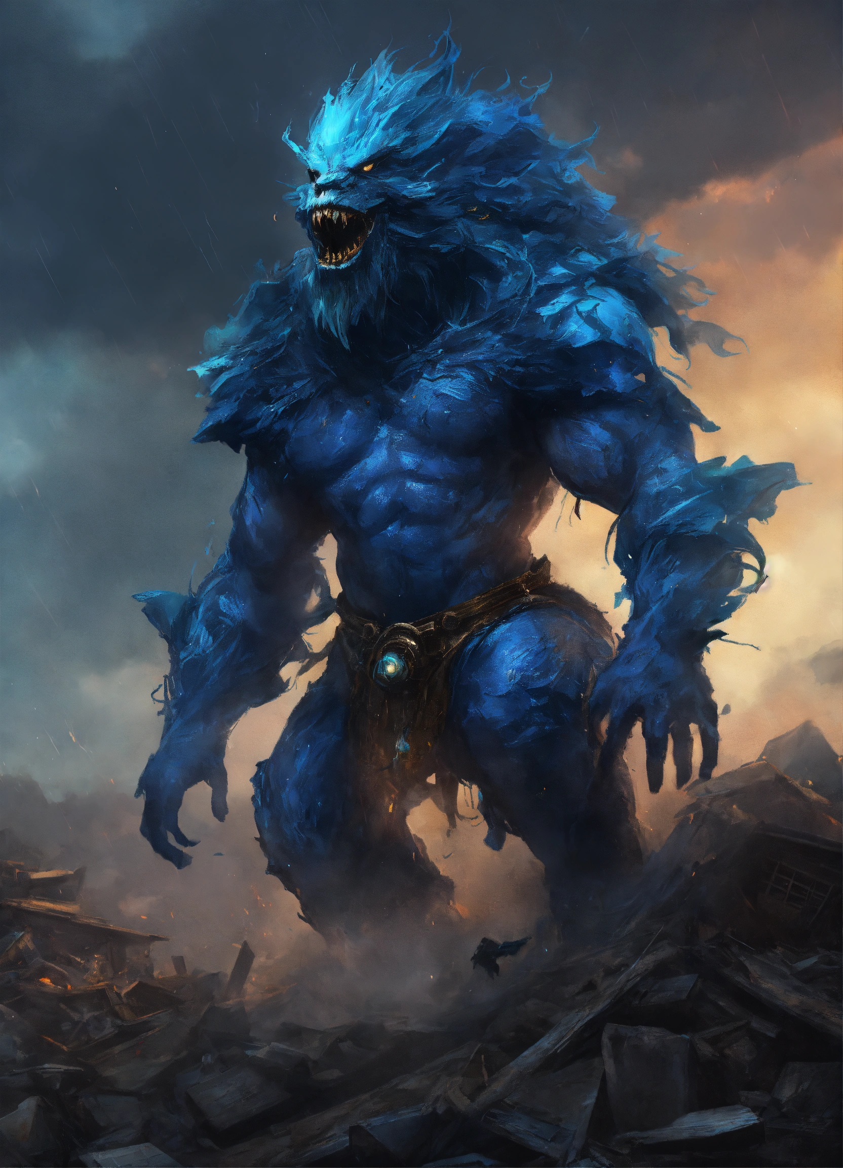 Lexica - A celestial Blue-skinned Monster of the a rubbish dump, Storms ...