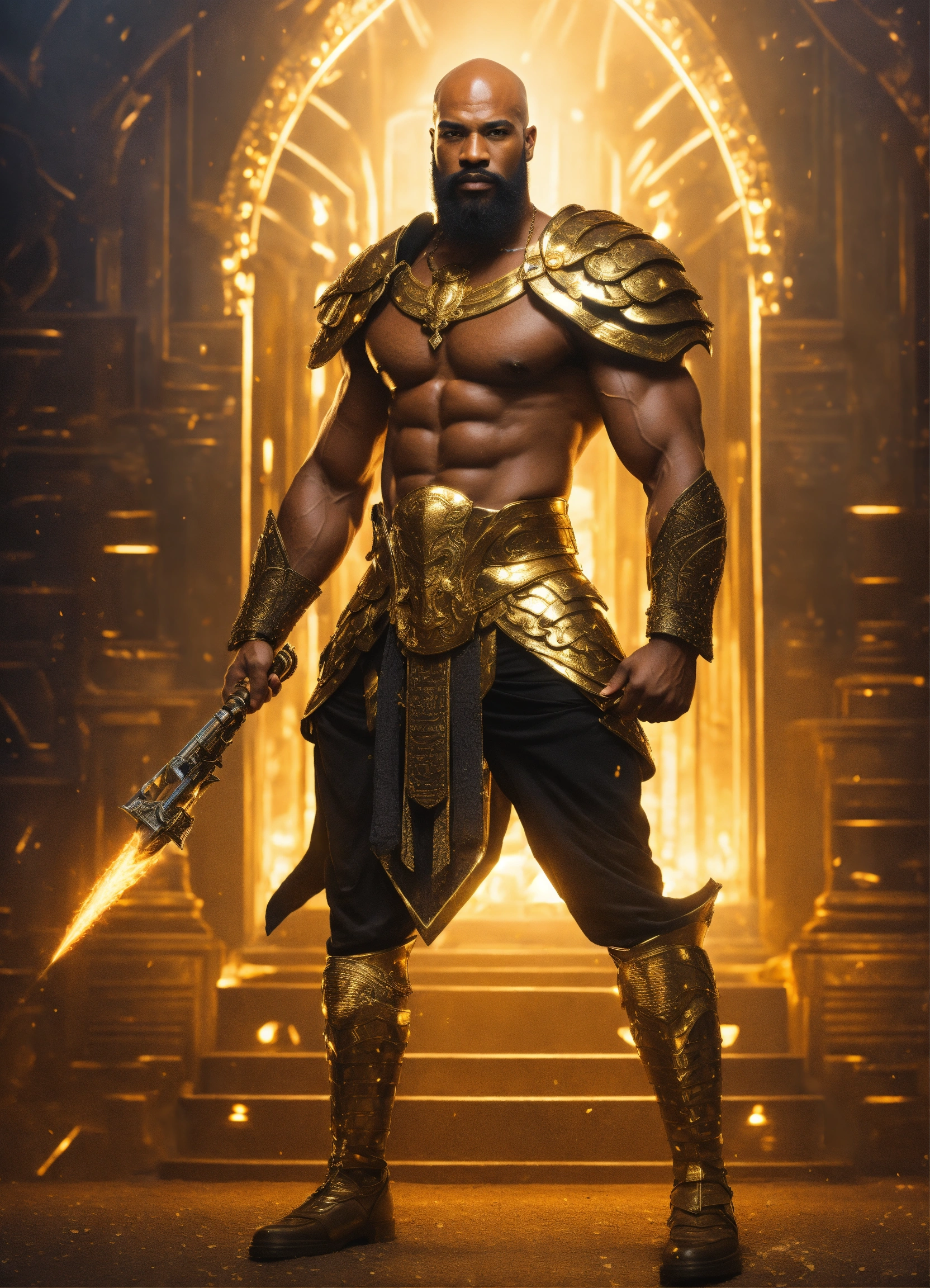 Lexica - Full body, Nubian Lightning God, Handsome muscular black ...