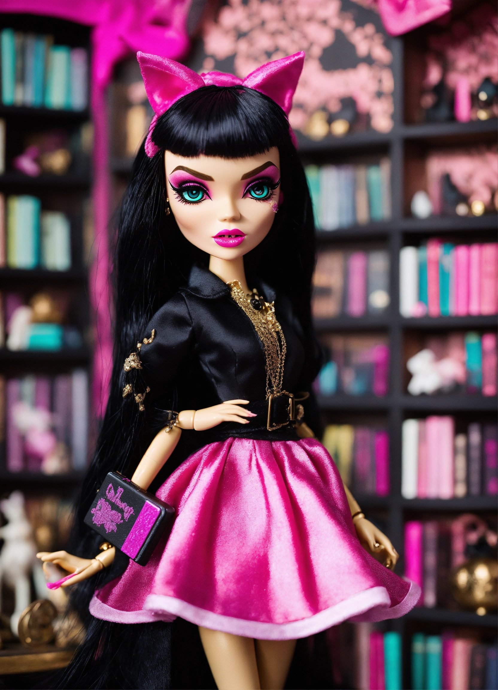 Lexica - Monster High dolls witches black and pink clothes, with a pink ...