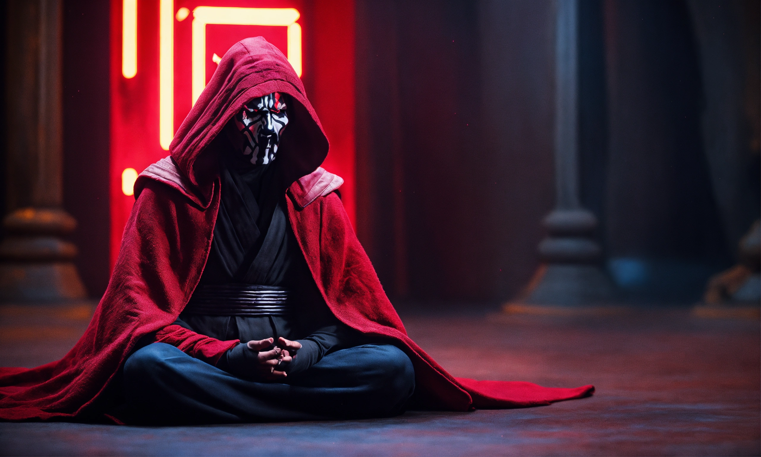 Lexica - Sith darth maul meditating with hood
