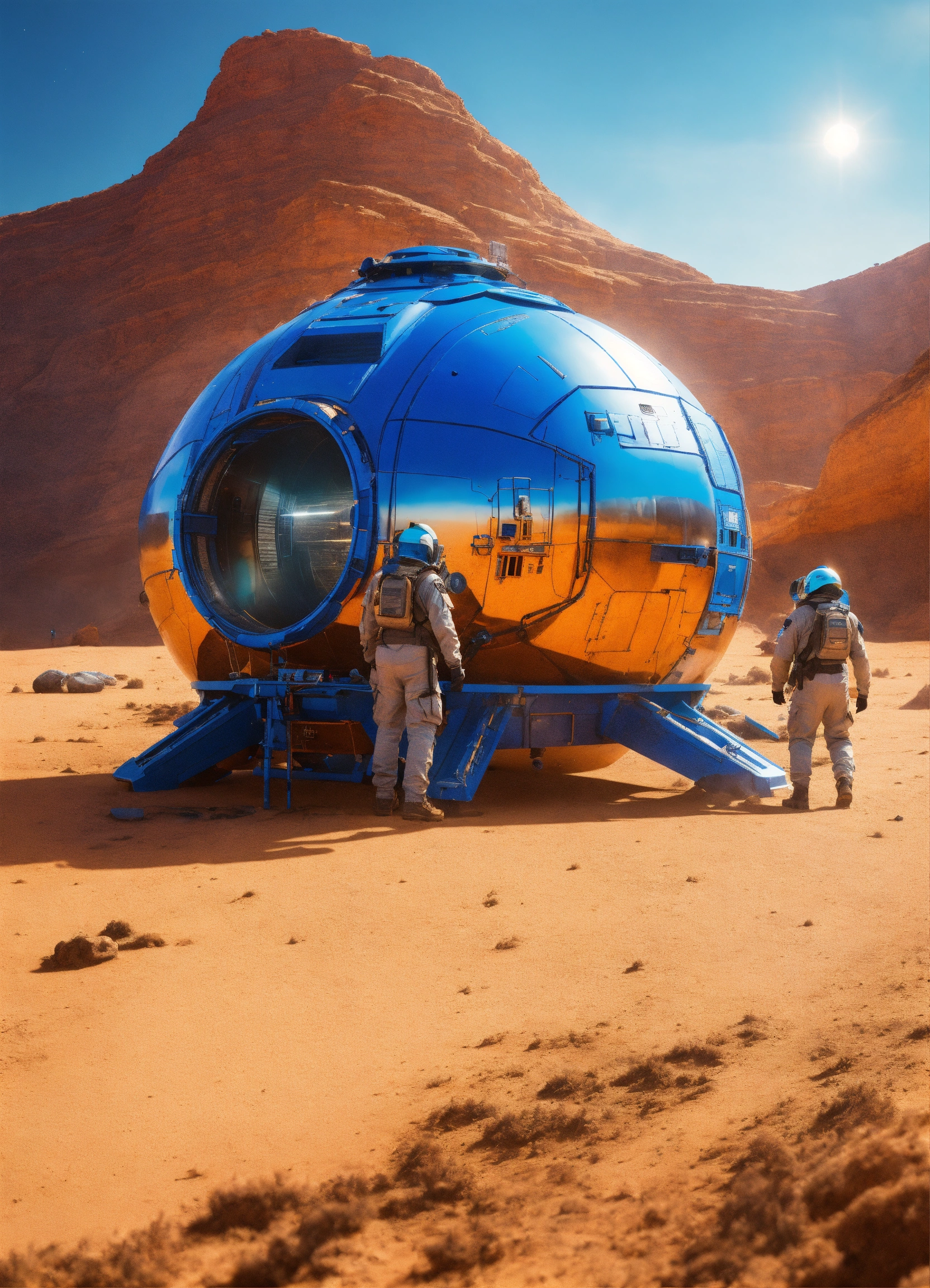 Lexica - Among production site below bright blue sun the landed escape ...