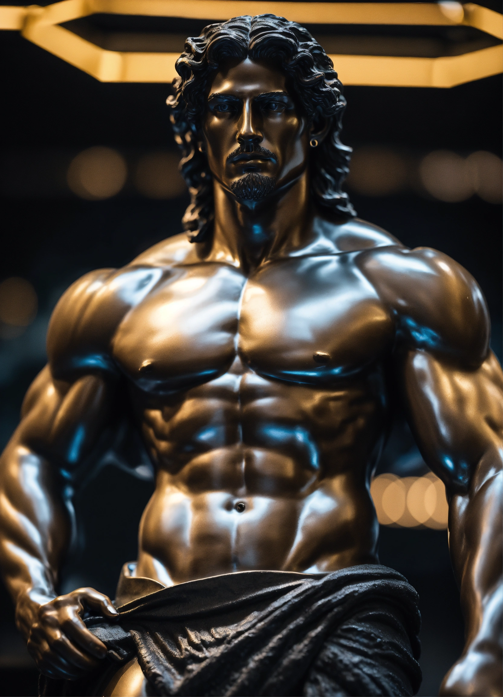 Lexica - A Statue from a muscular Greek god Statue with a wavey middel ...