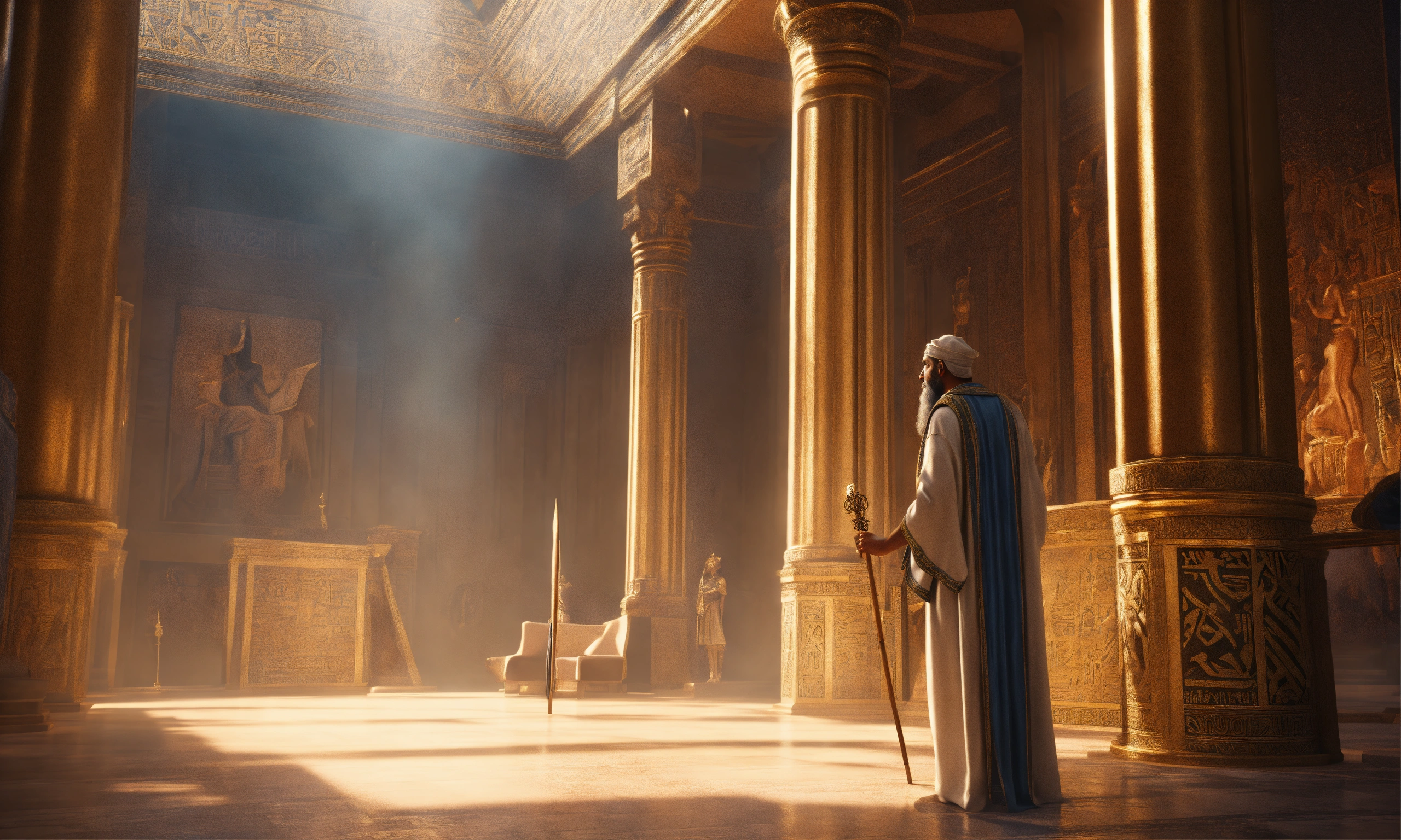 Lexica - Old Moses with his staff, Hebrew robes, talking to Pharaoh ...