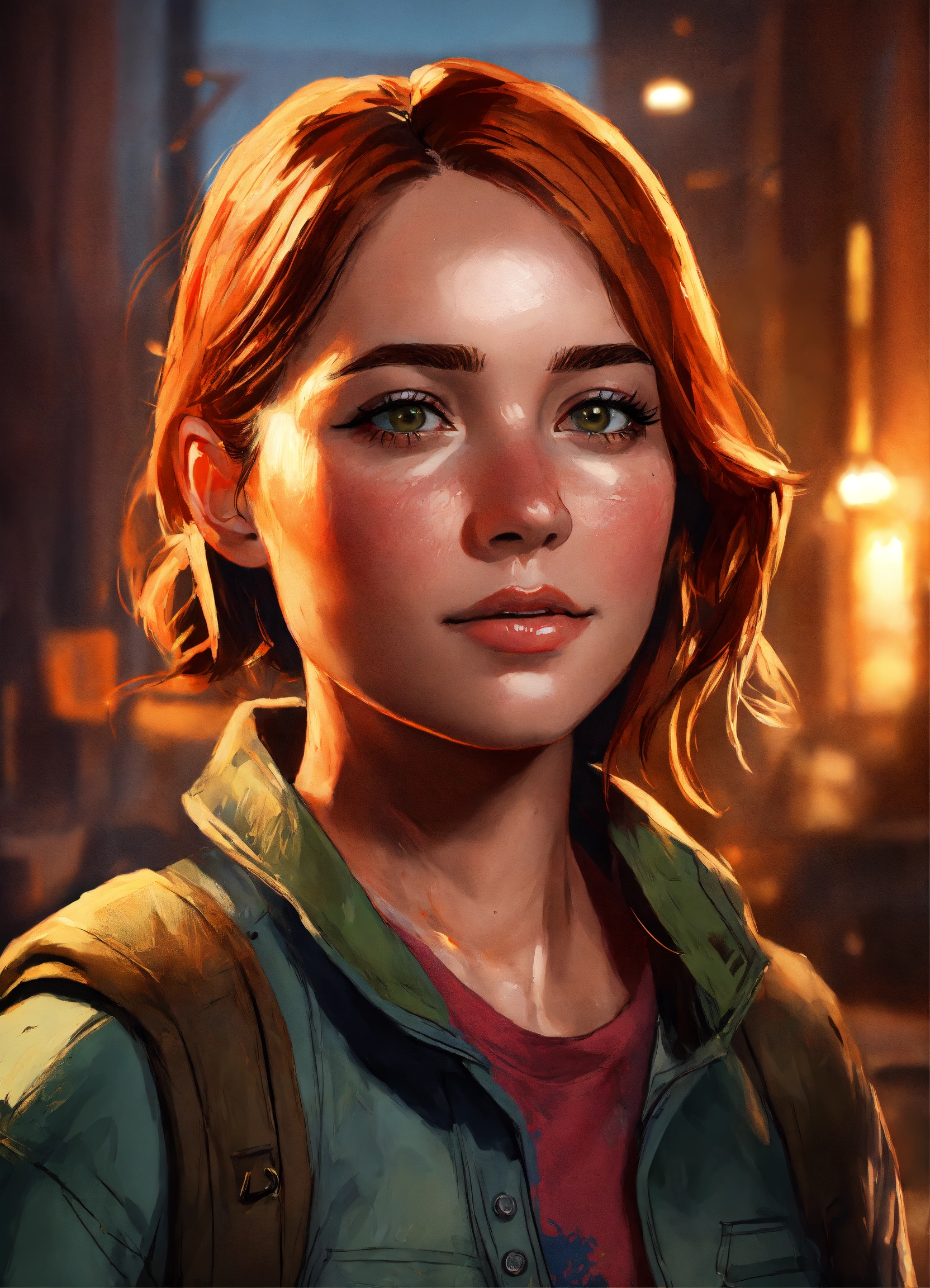 Lexica - Marlene character from Last of Us game, realistic cartoon oil ...