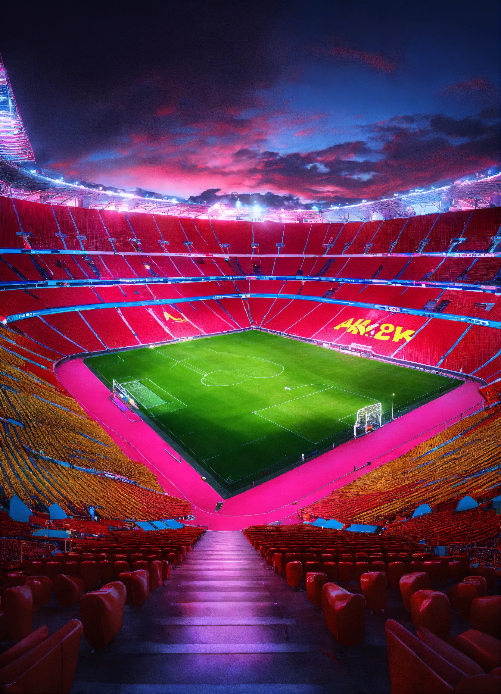 Lexica - Stadium name world football neon 4k 8k